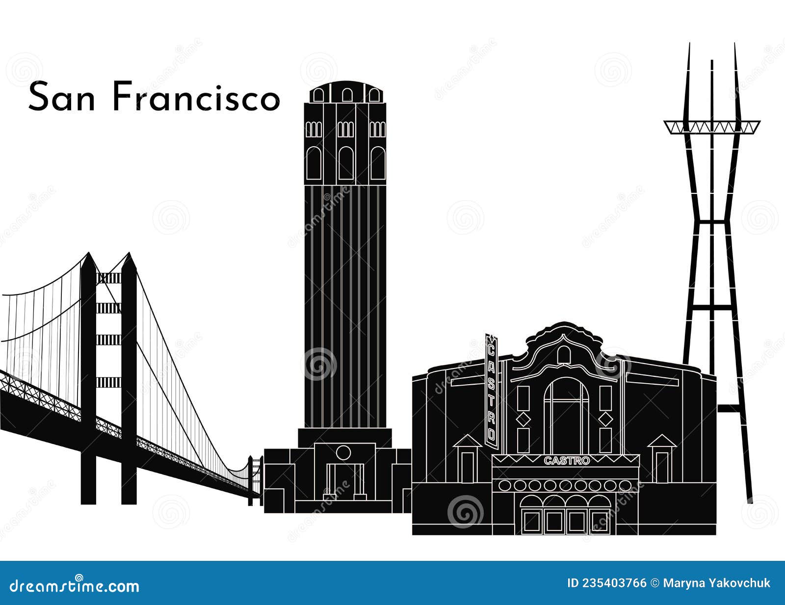 San Francisco set stock vector. Illustration of cityscape - 235403766