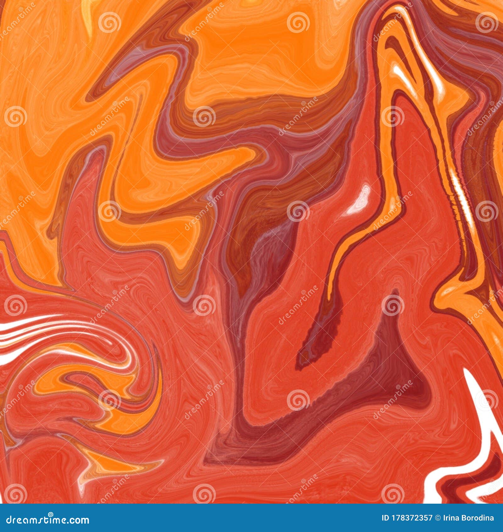 Illustration in the Style of Liquid Acrylic in Red-orange Color Stock ...