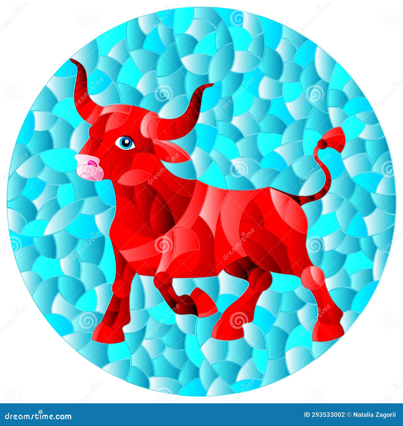 Illustration in the Style of a Stained Glass Window with an Abstract ...