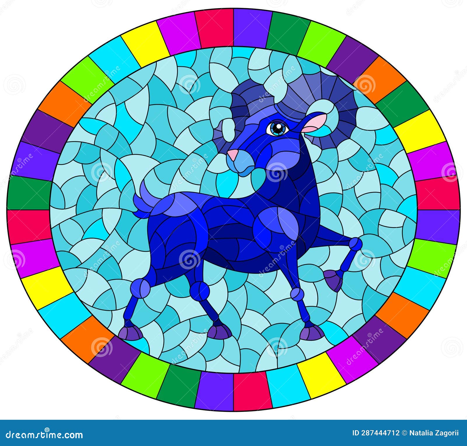 Illustration in the Style of a Stained Glass Window with an Abstract ...