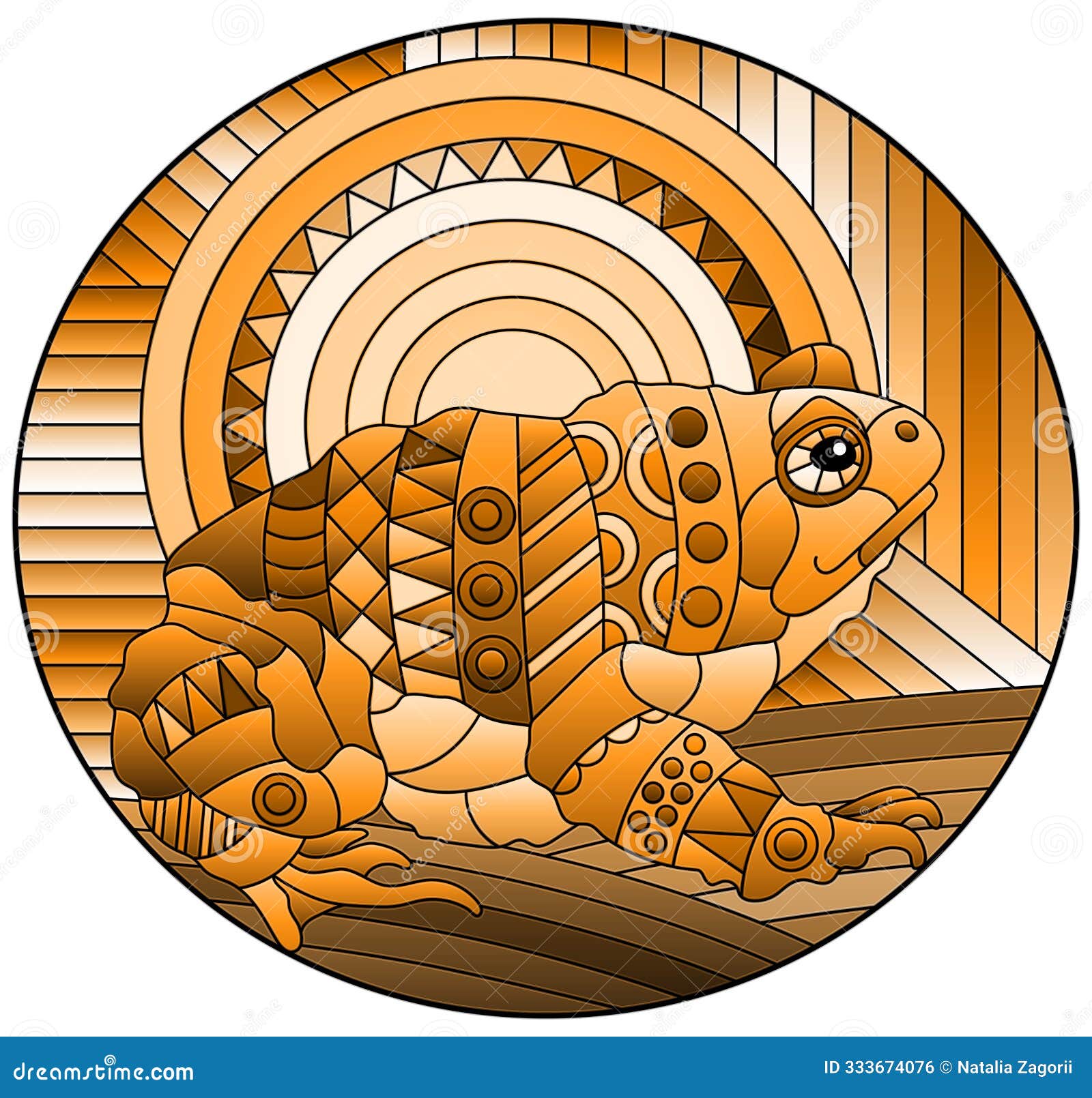 Illustration in the Style of a Stained Glass Window with an Abstract ...