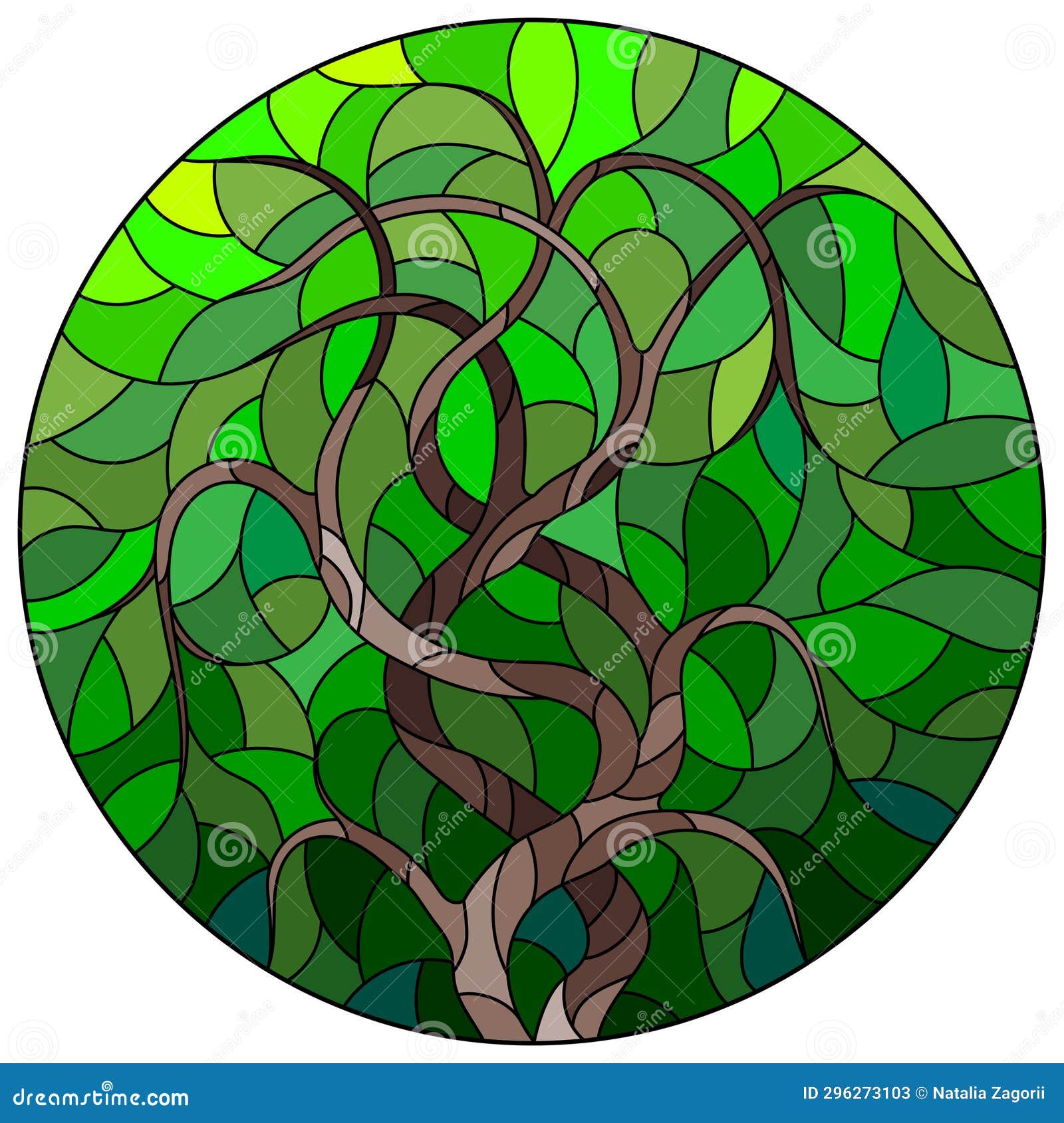 Illustration in the Style of a Stained Glass Window with an Abstract ...