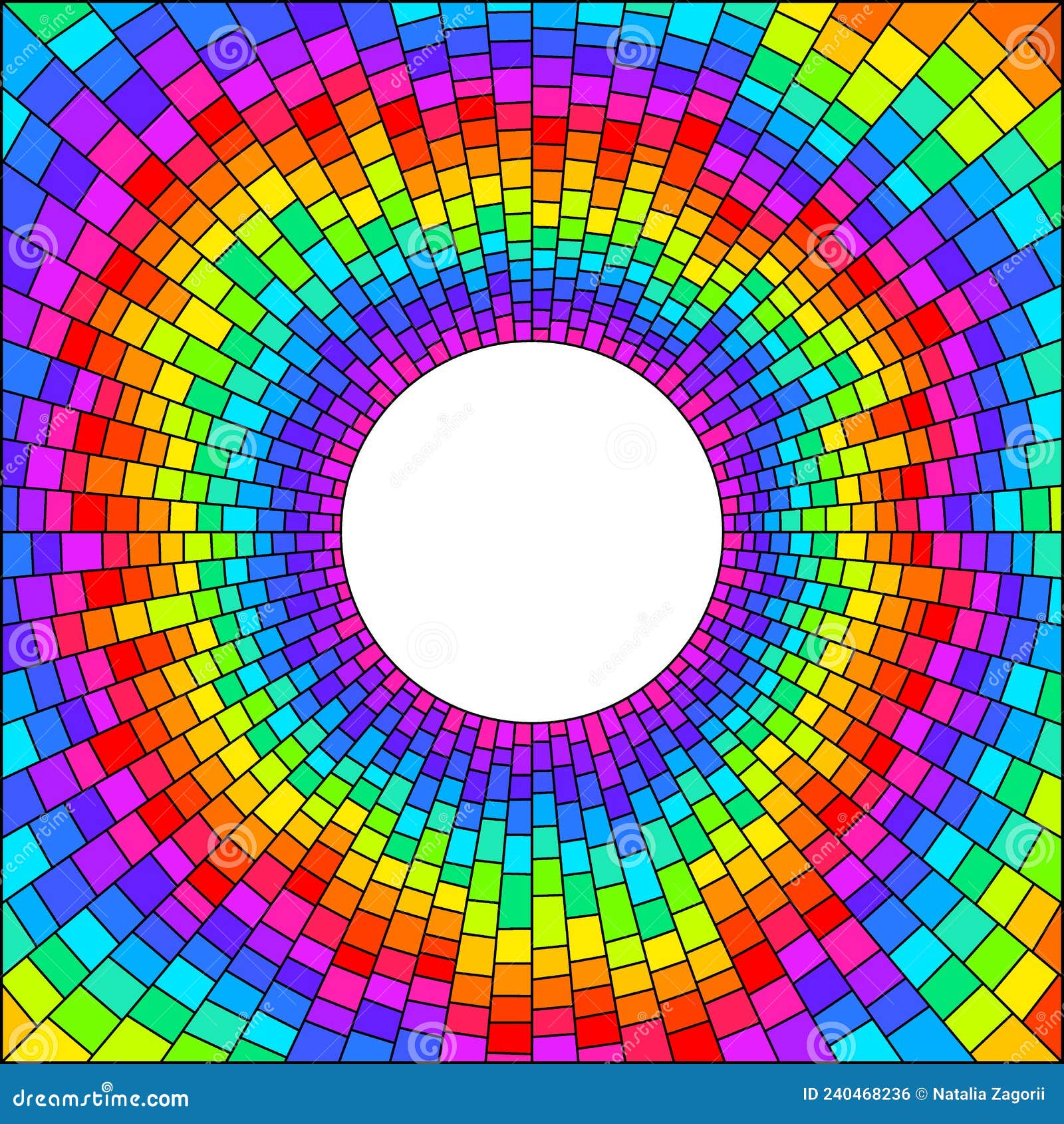 Stained Glass Illustration with a Bright Rainbow Frame, Square Image ...