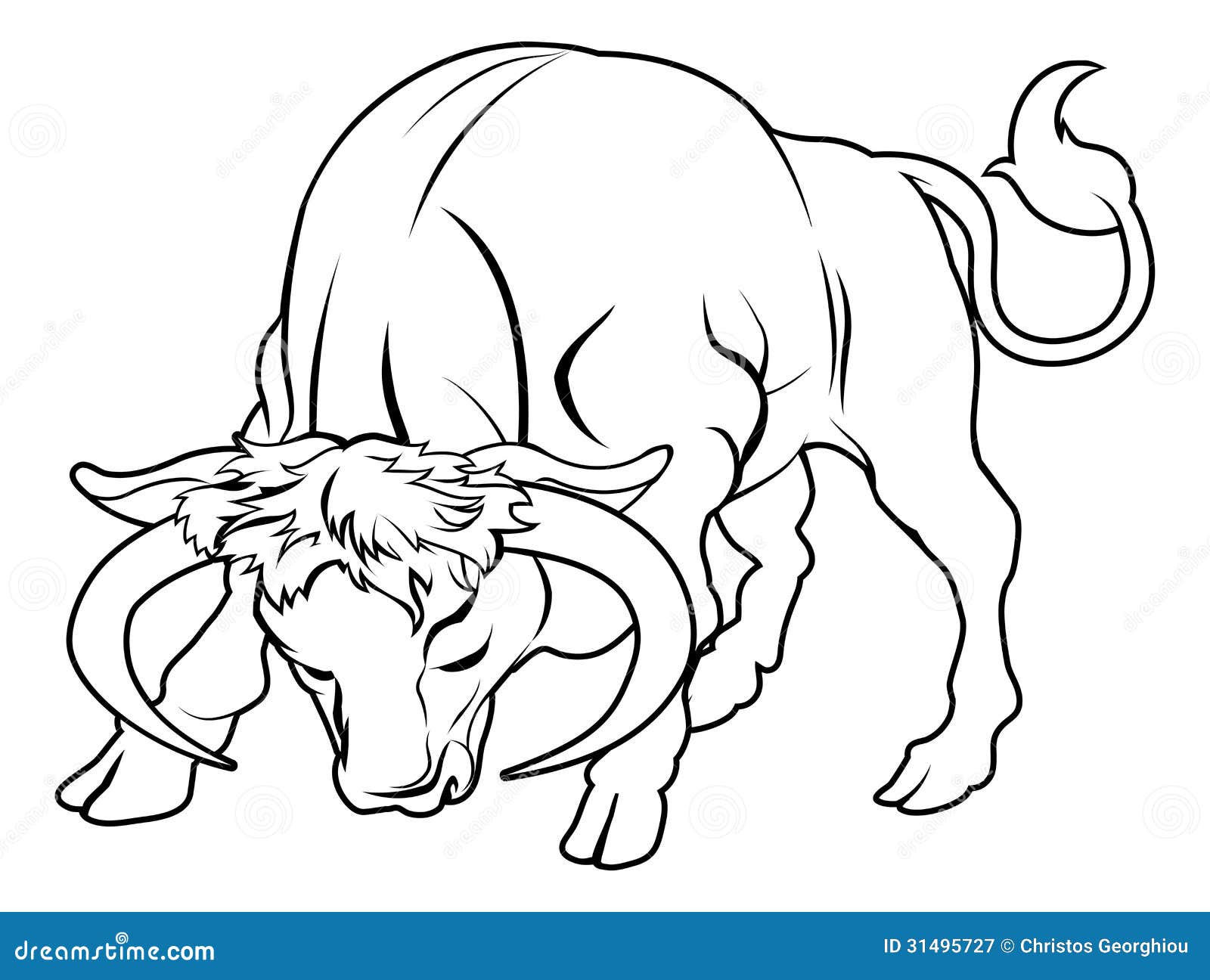 Illustration Stylisée De Taureau Illustration de Vecteur - Illustration ...