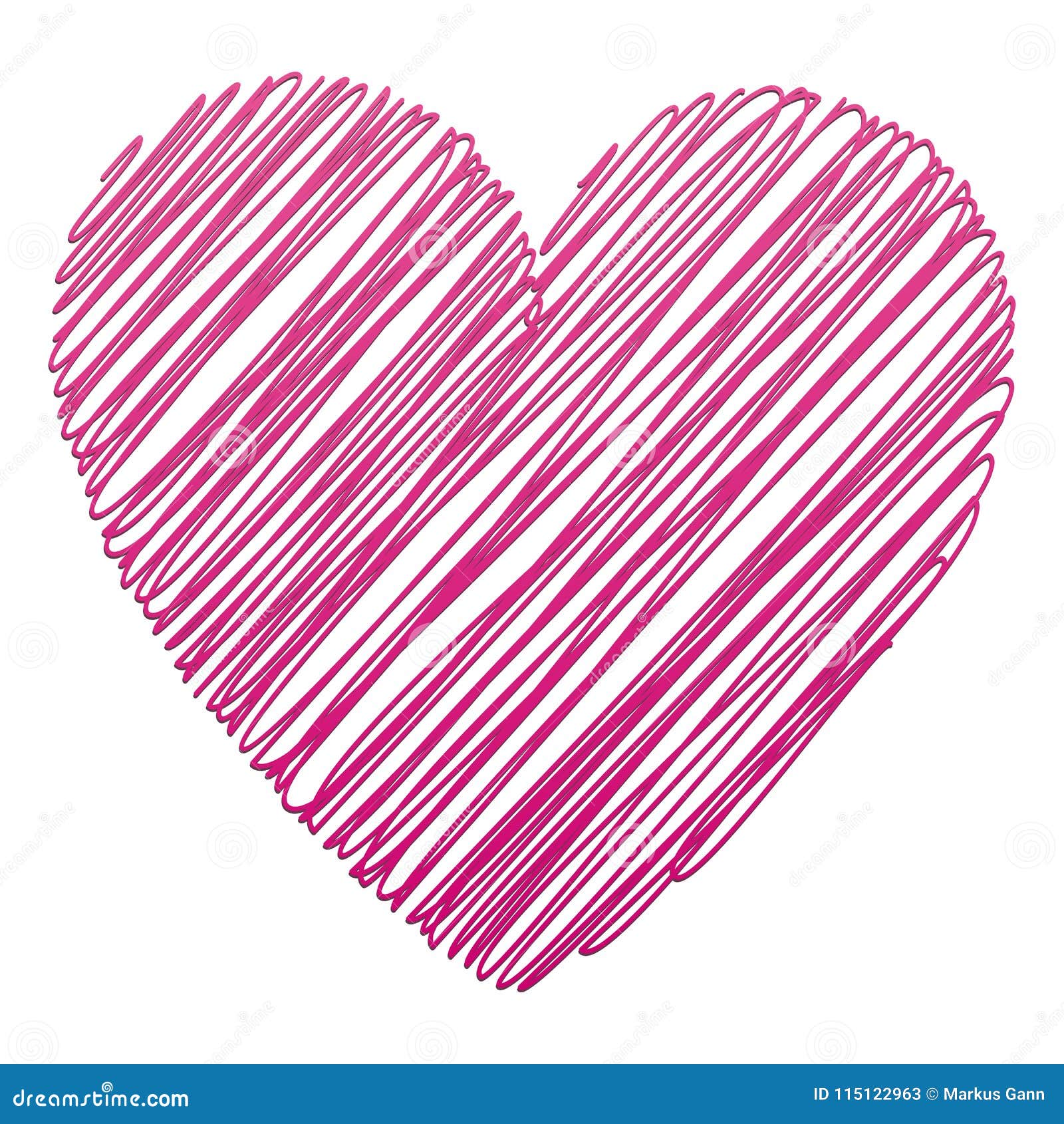 Stylish Red Heart Scribble Stock Illustration Illustration Of