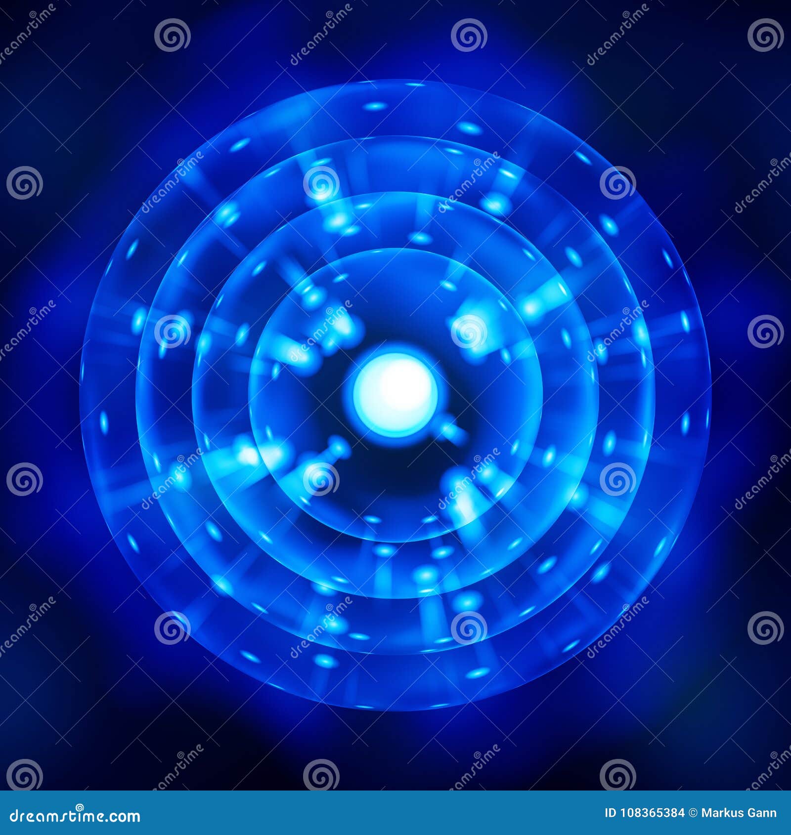A Stylized Blue Atom Symbol Stock Illustration - Illustration of flower ...