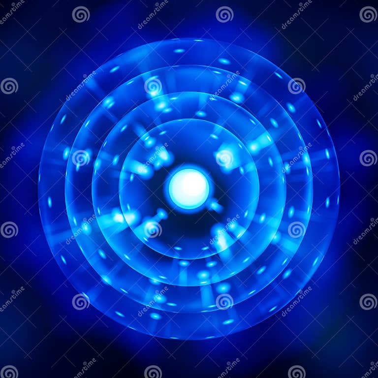 A Stylized Blue Atom Symbol Stock Illustration - Illustration of flower ...