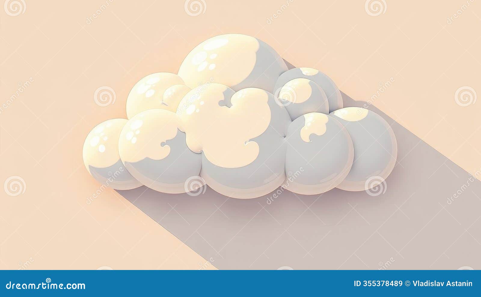 Illustration of a Stylized Cloud on a Plain Background Stock ...