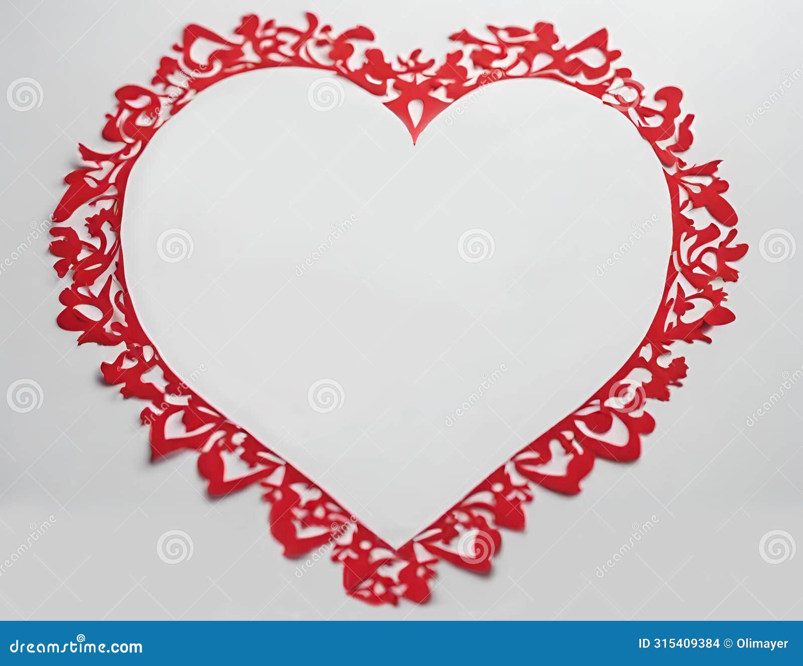Illustration of a Stylized Decorative Red Heart on White Background ...