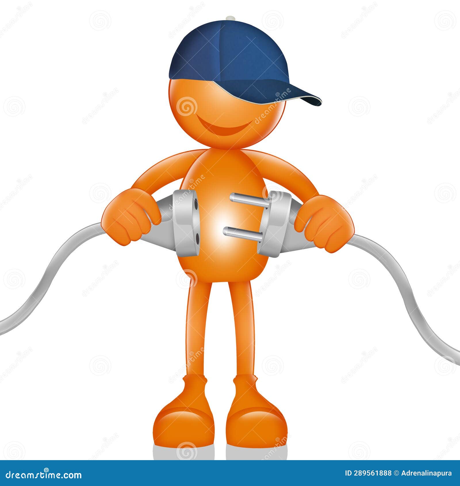 Illustration of the Stylized Electrician Man Stock Illustration ...