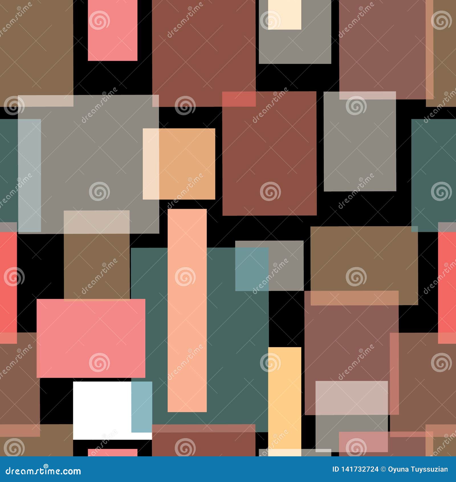 Illustration of Stylized, Layered Rectangles and Plaids. Stock ...