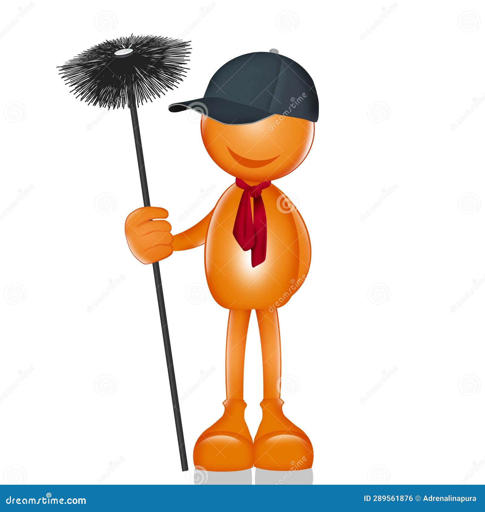 Illustration of Stylized Little Man Chimney Sweep Stock Illustration ...