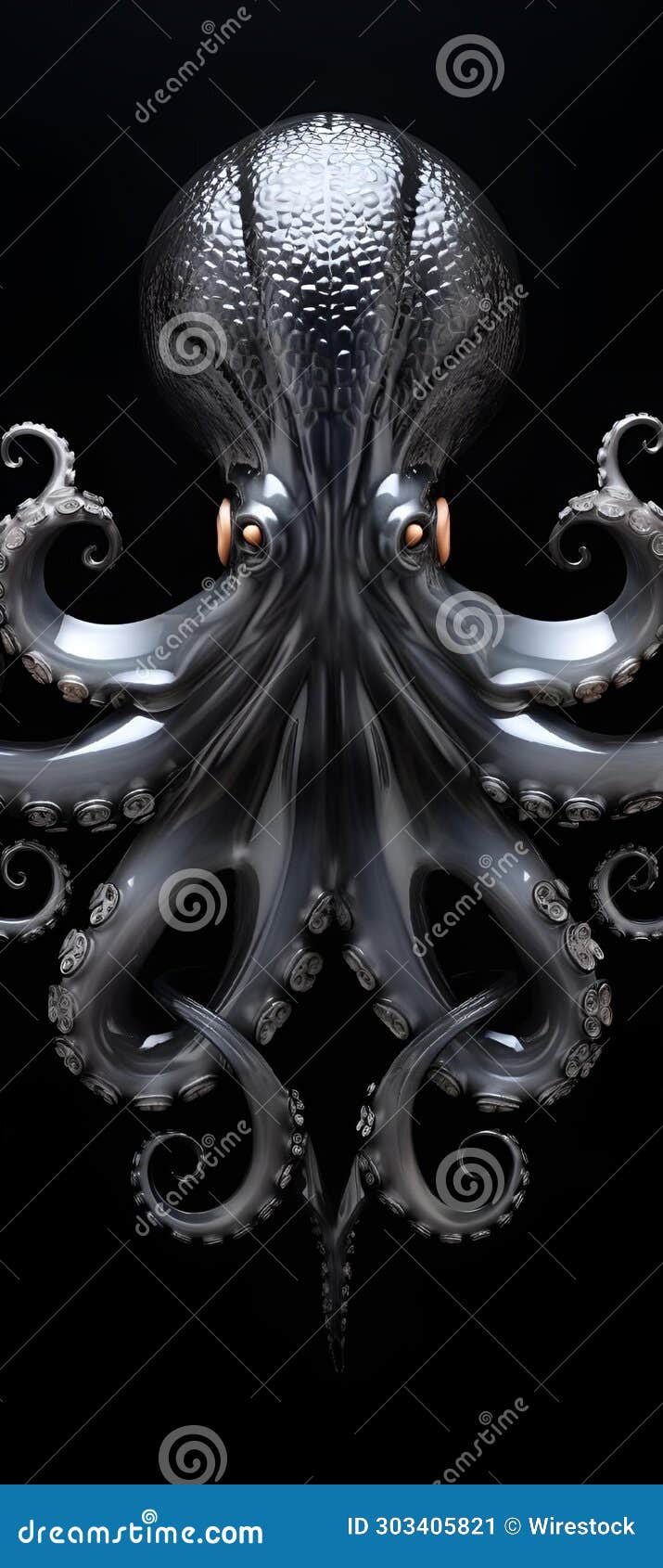 An Illustration of a Stylized Looking Giant Squid Octopus, with the ...