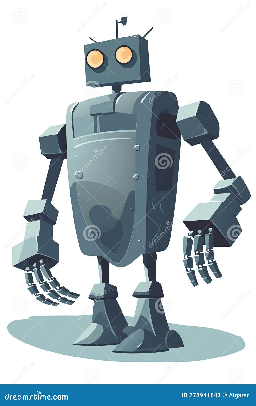 Illustration of a Stylized Retro Robot Stock Illustration ...