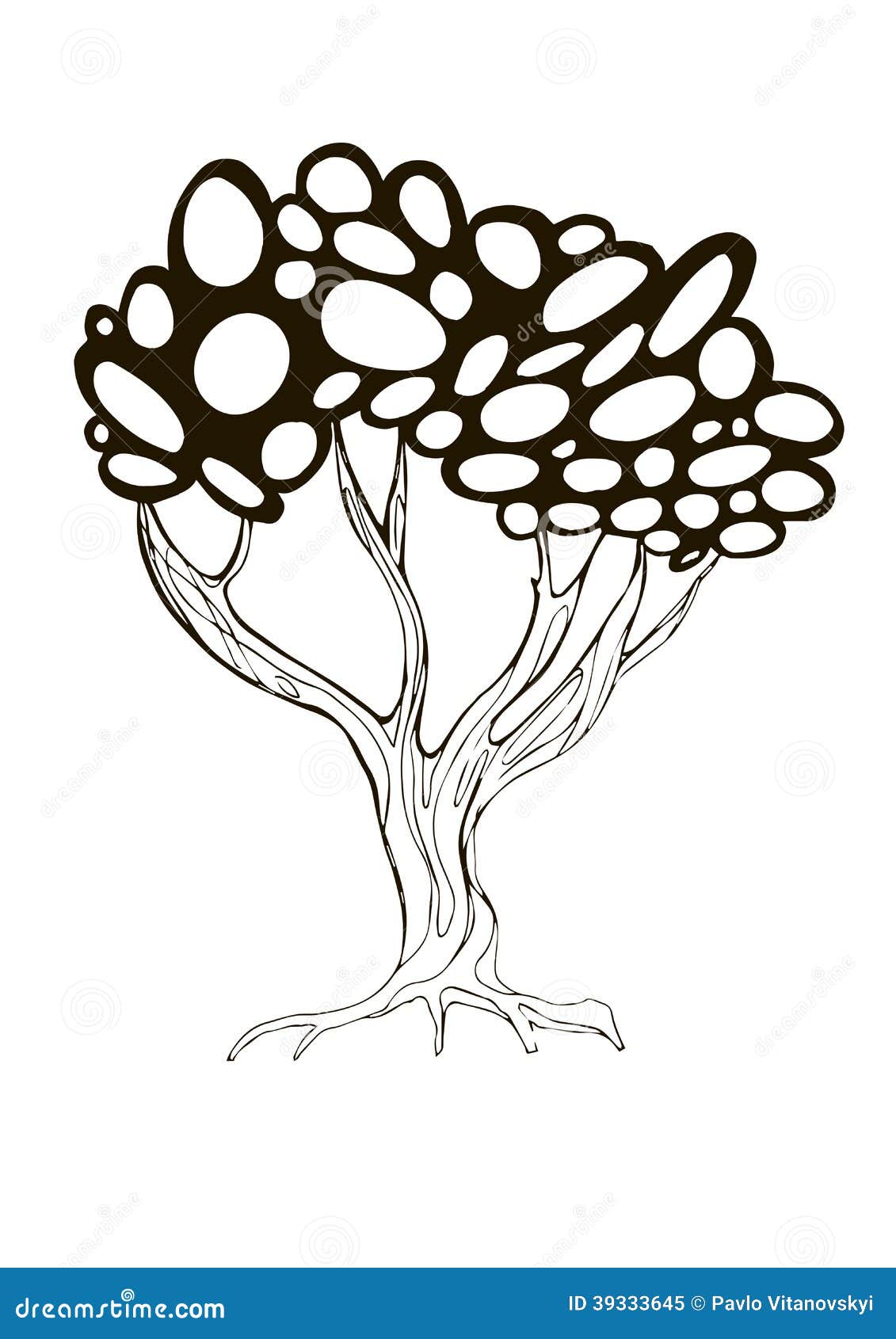 Illustration of Stylized Tree with Round Forms Stock Vector ...