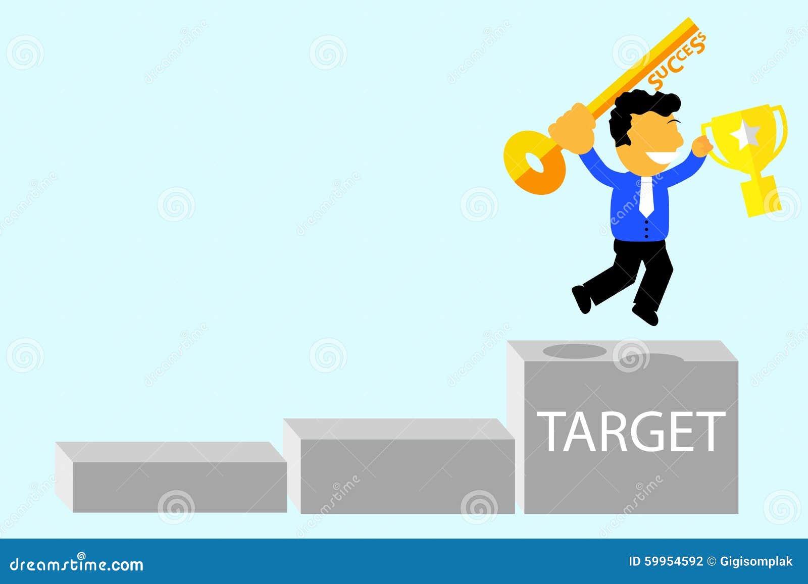 Illustration, Success To Reach a Target Stock Vector - Illustration of ...