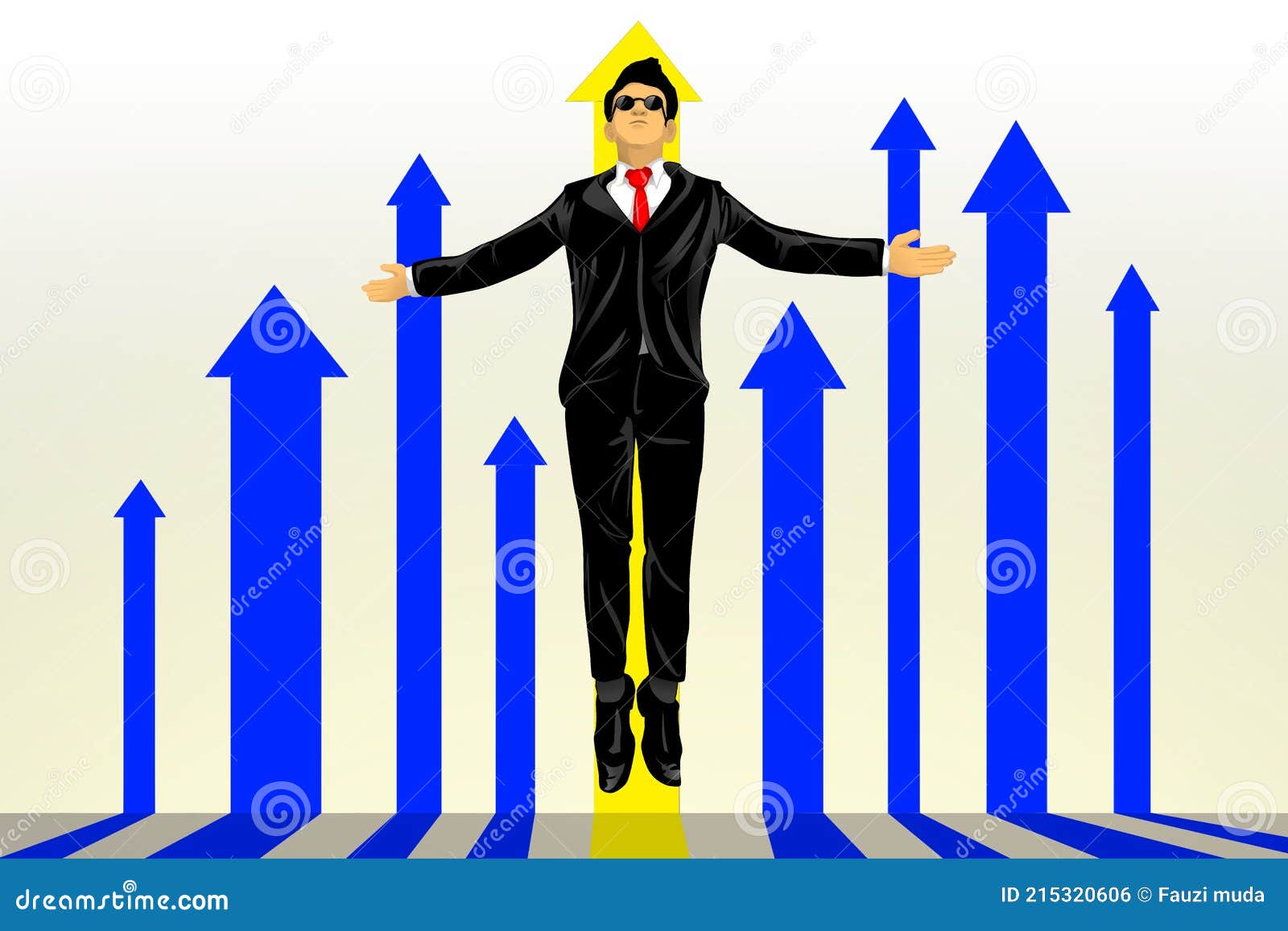 Illustration of a Successful Concept with an Arrow Pointing Upwards and ...