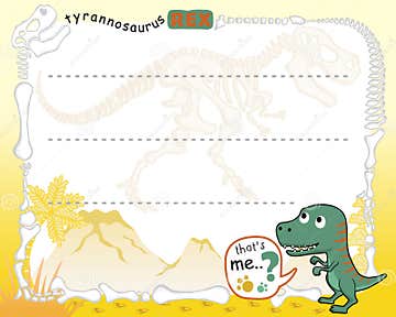 Frame Border of Dinosaur Cartoon Illustration for Kids Party Invitation ...