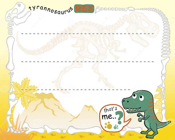 Frame Border of Dinosaur Cartoon Illustration for Kids Party Invitation ...