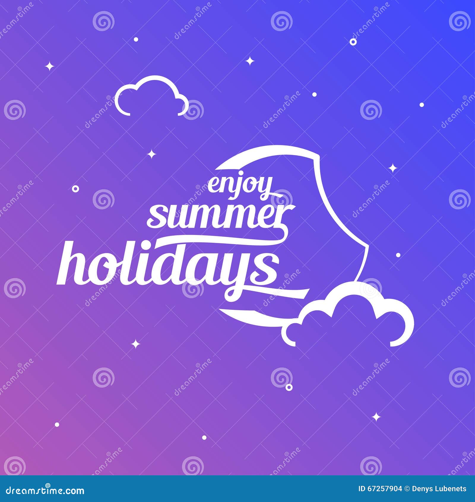 Illustration Summer Sky with Style Text Stock Vector - Illustration of ...