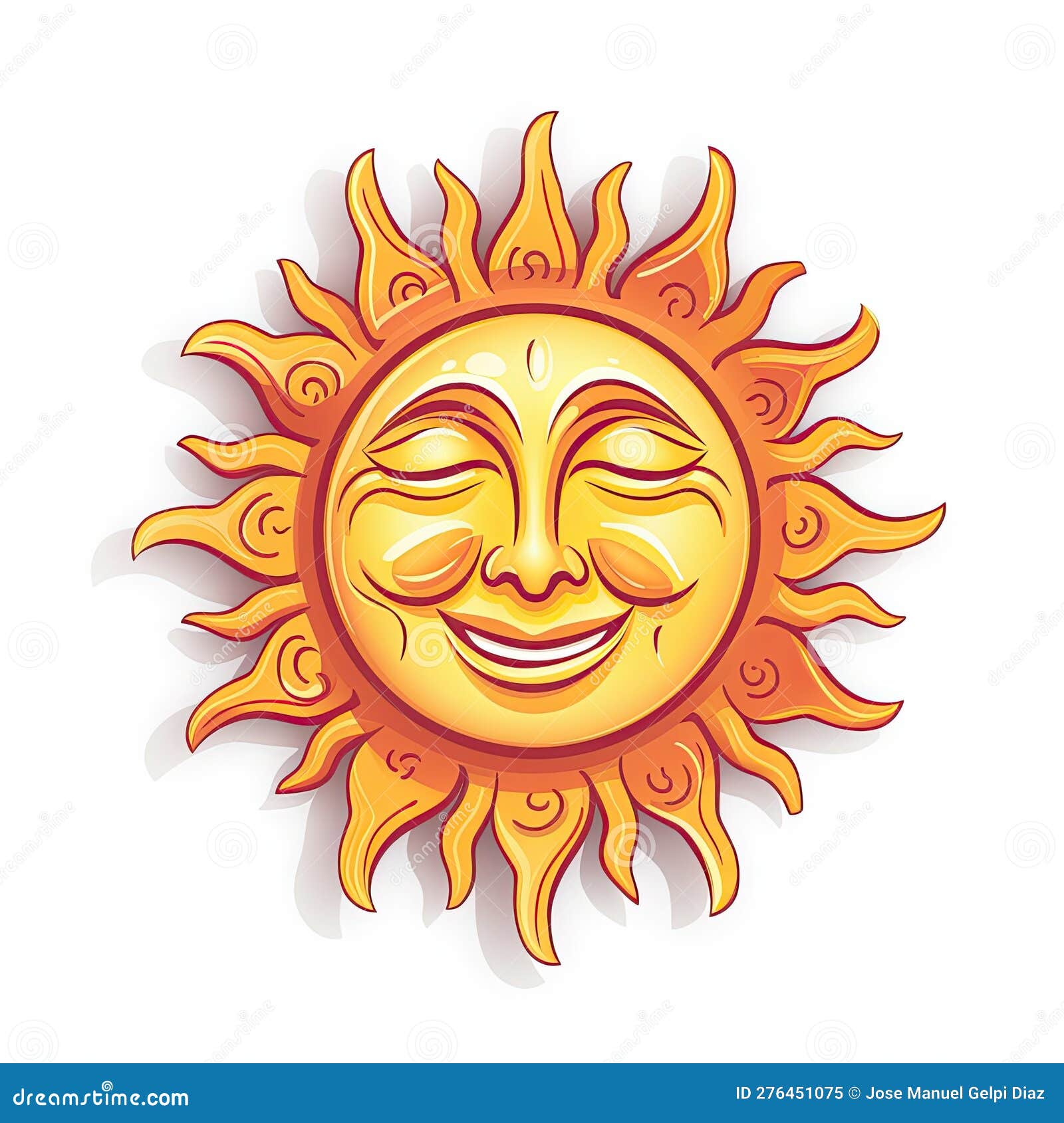 Illustration of a Sun with Face on a Colored Background. Generative AI ...