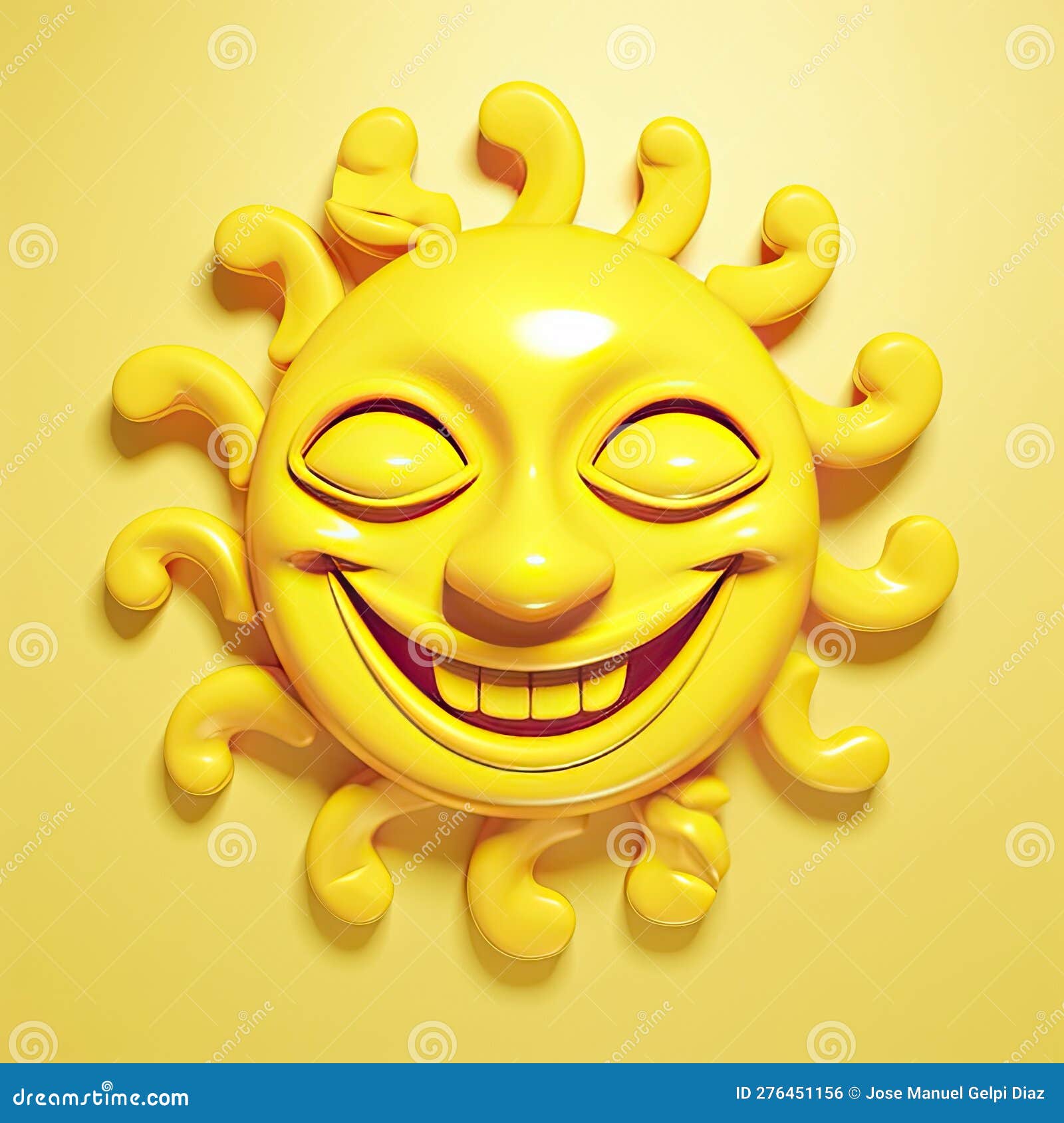 Illustration of a Sun with Face on a Colored Background. Generative AI ...