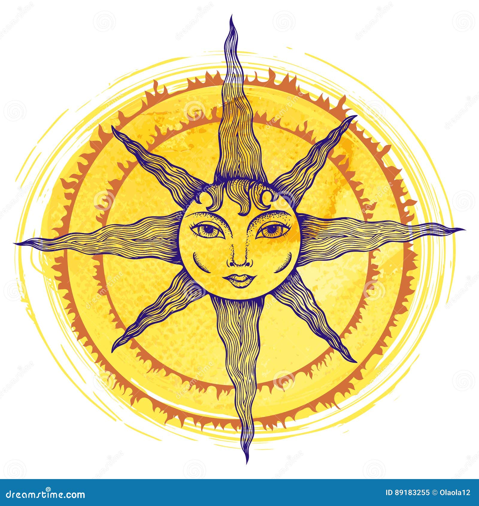 Illustration of a sun stock vector. Illustration of astrology - 89183255