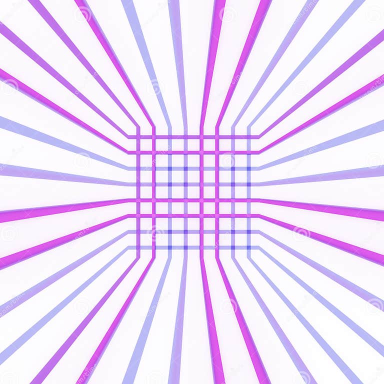 Sunburst Neon Square Technology Background. 3d Rendering Stock Photo ...