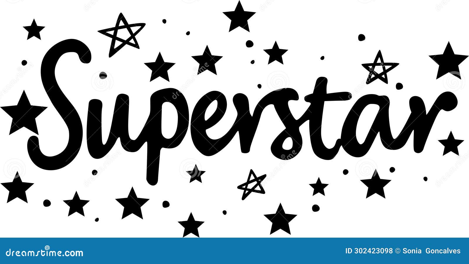 Illustration of Superstar Text with Stars Stock Vector - Illustration ...