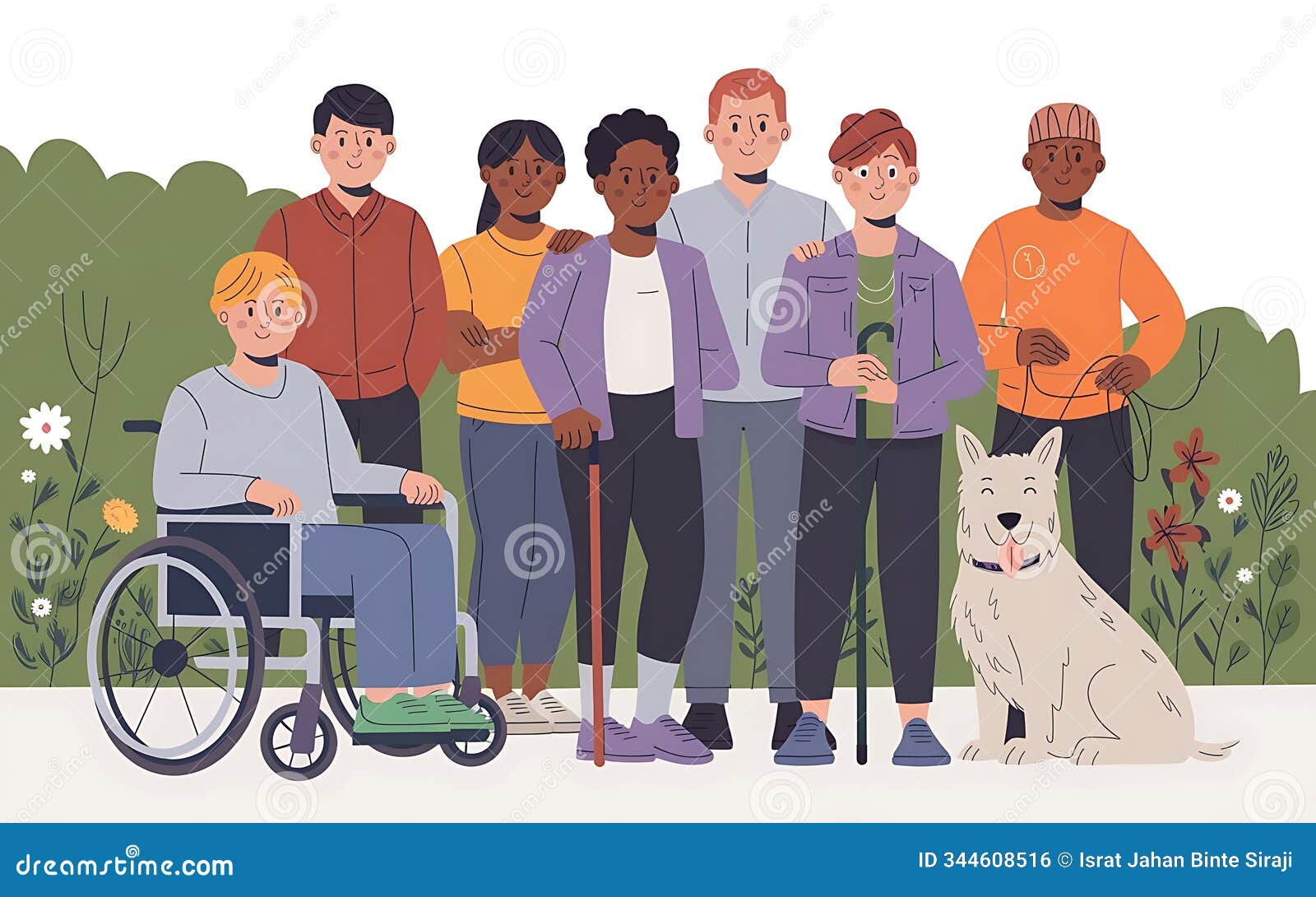 Illustration of Support Systems and Community for Persons with ...
