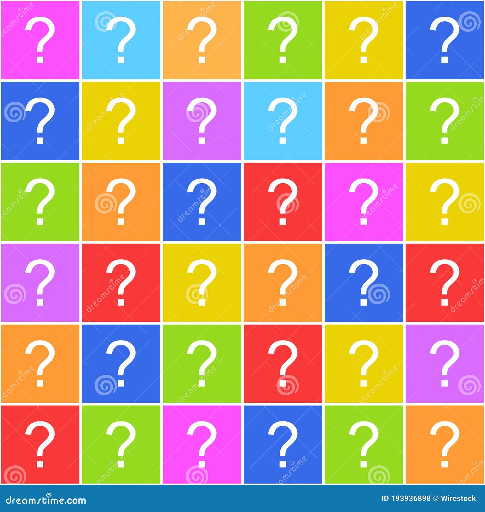 Illustration of a Surface Divided into Colorful Squares with Question ...