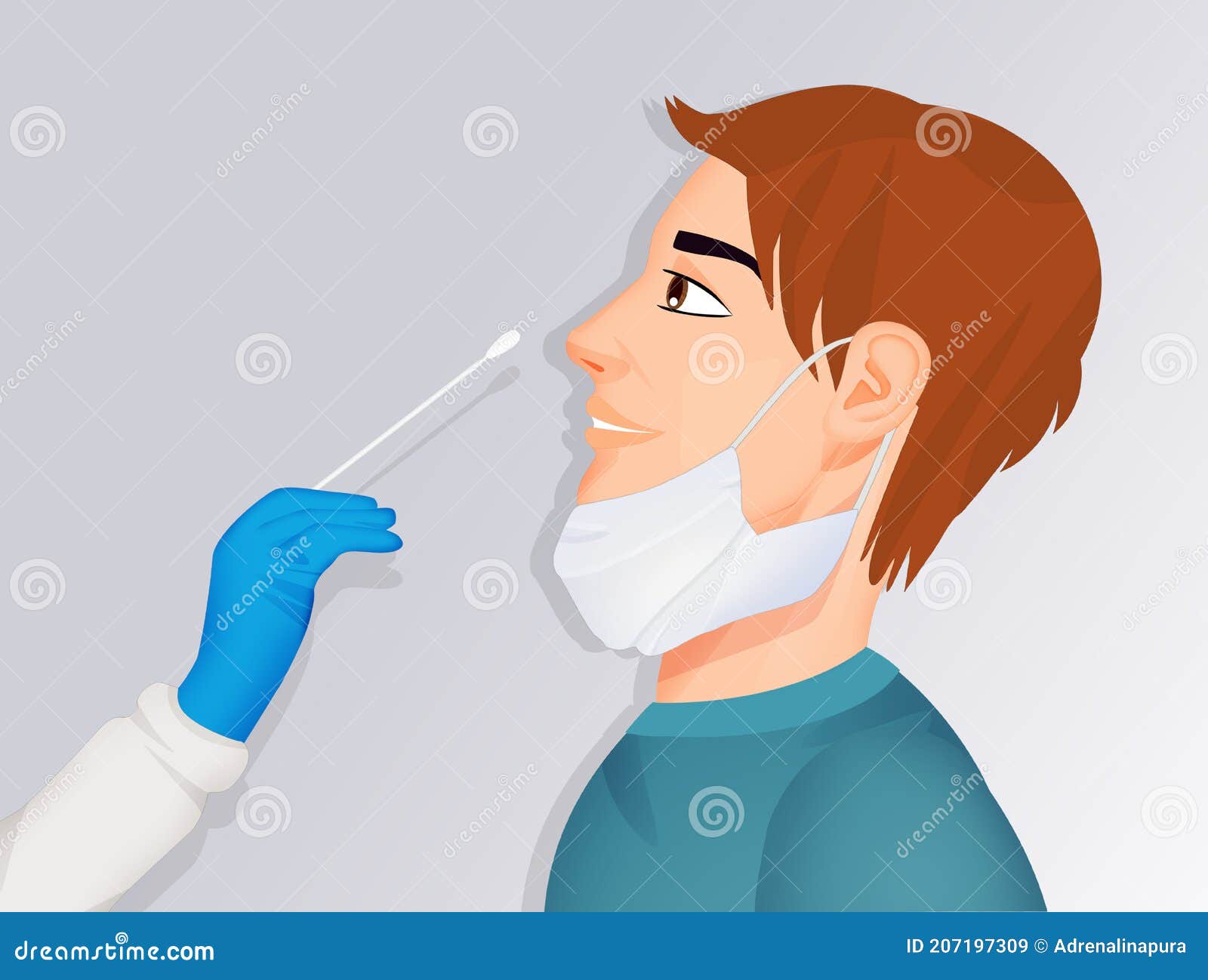 Illustration of Swab Testing for Virus Stock Illustration ...