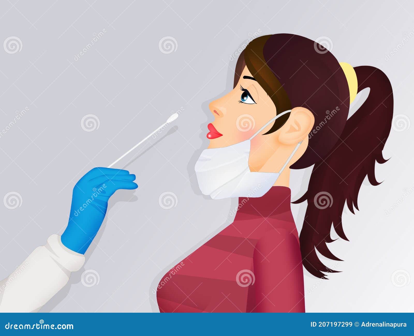 Illustration of Swab Testing for Virus Stock Illustration ...
