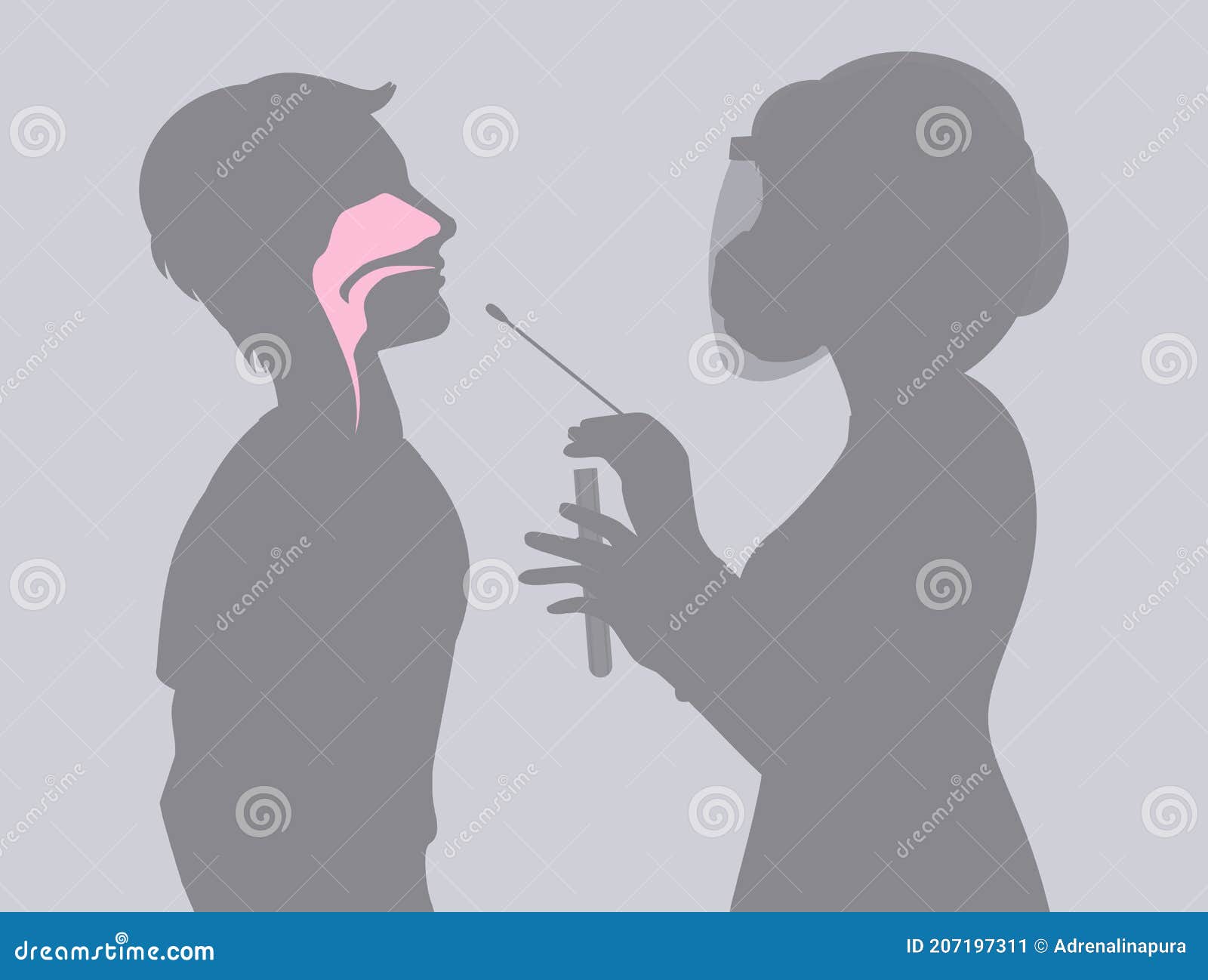 Illustration of Swab Testing for Virus Stock Illustration ...