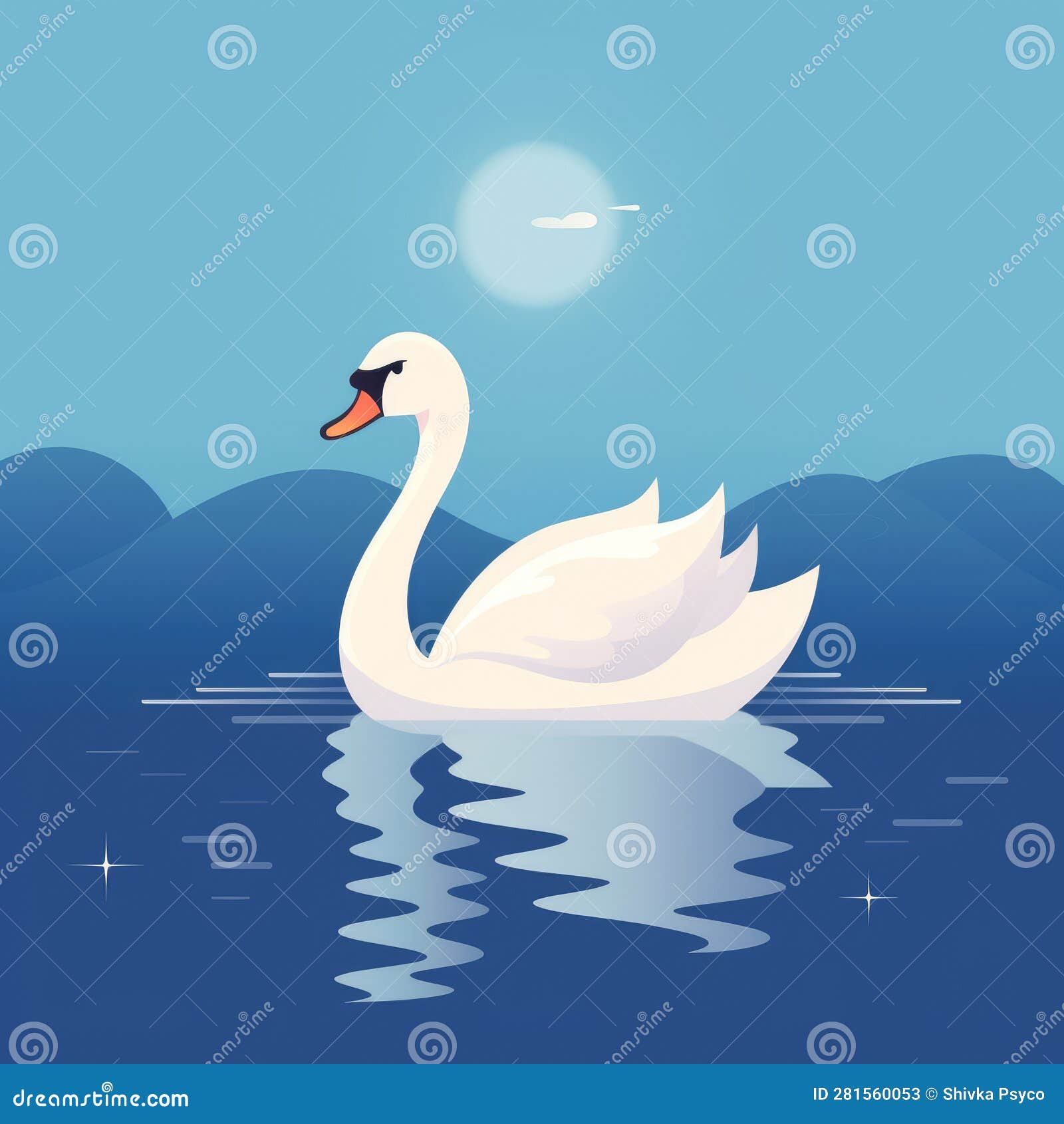 Illustration of Swan Cartoon Generative AI Stock Illustration ...