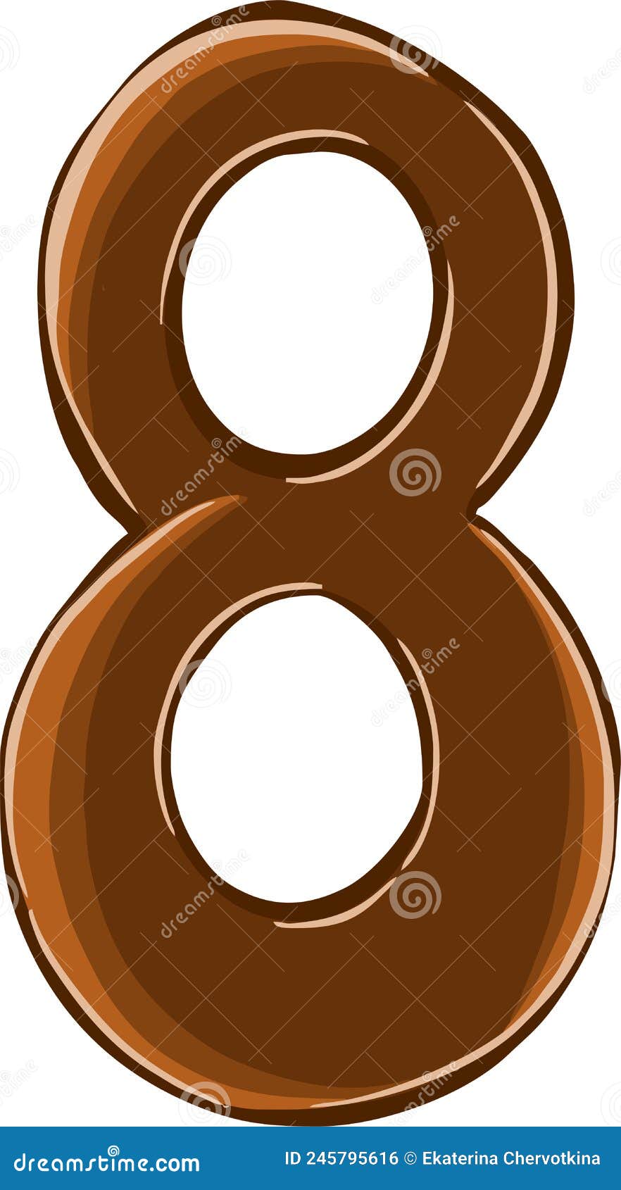 Illustration Sweet Chocolate Number Eight Stock Vector - Illustration ...