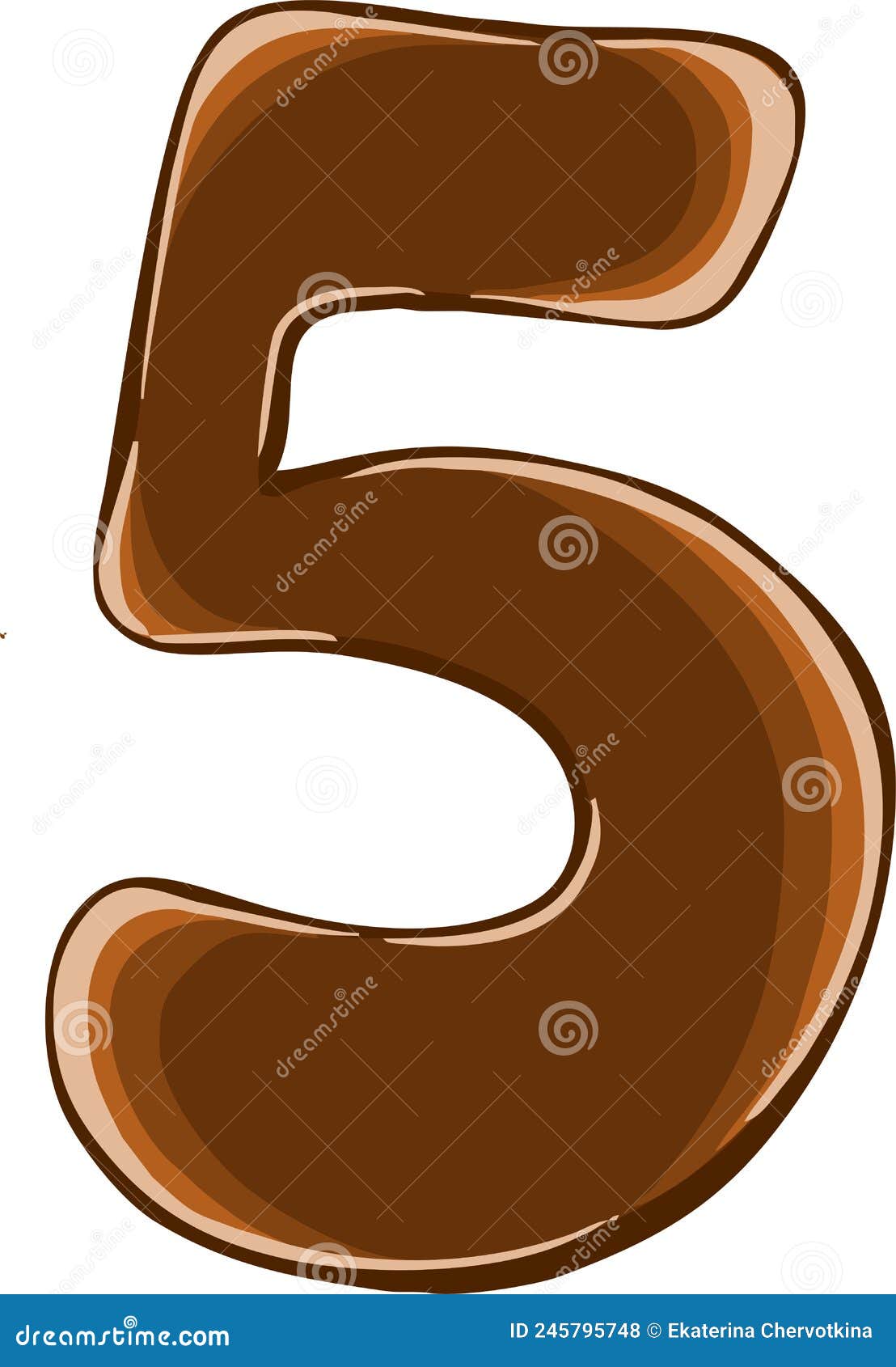 Illustration Sweet Chocolate Number Five Stock Vector - Illustration of ...