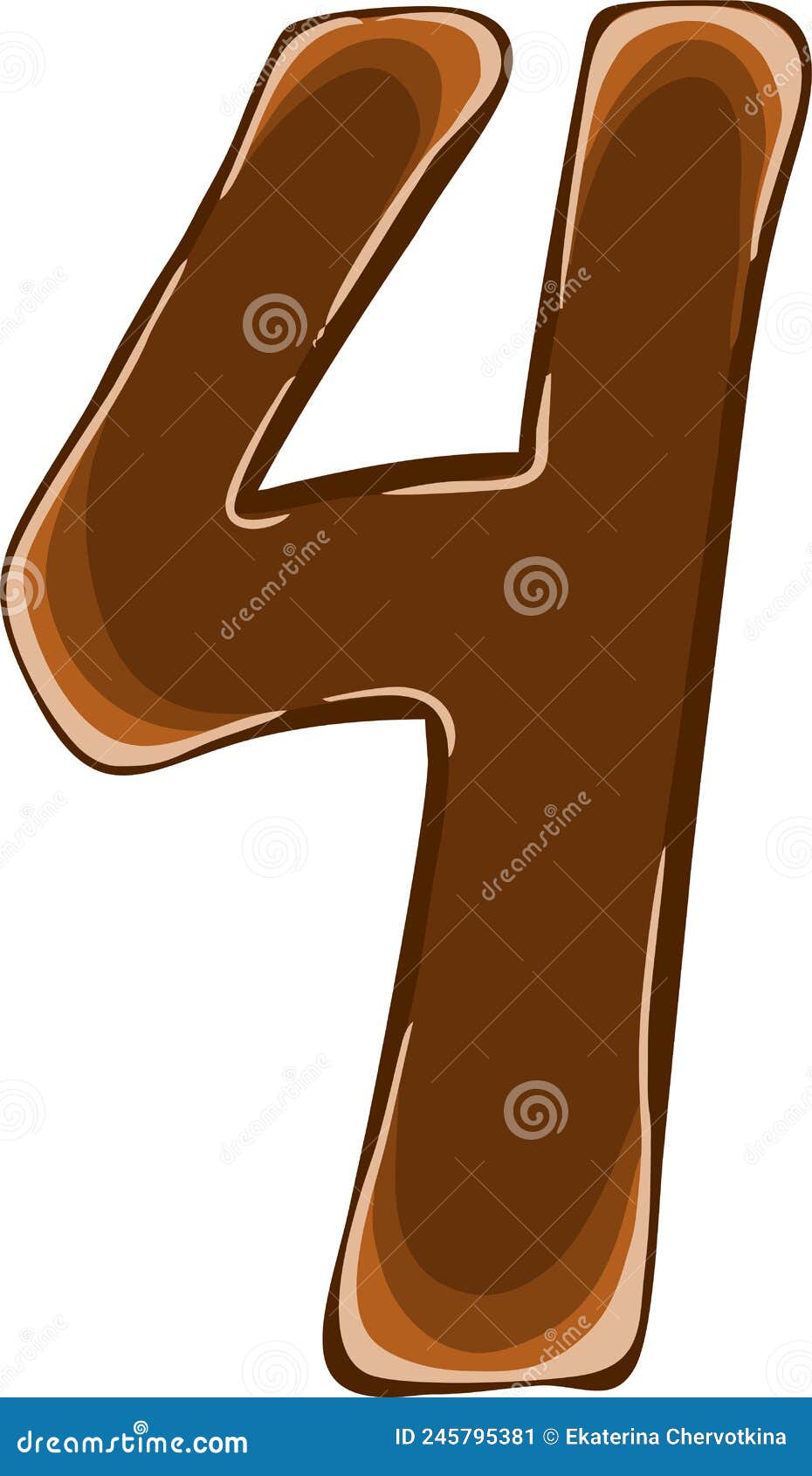 Illustration Sweet Chocolate Number Four Stock Vector - Illustration of ...