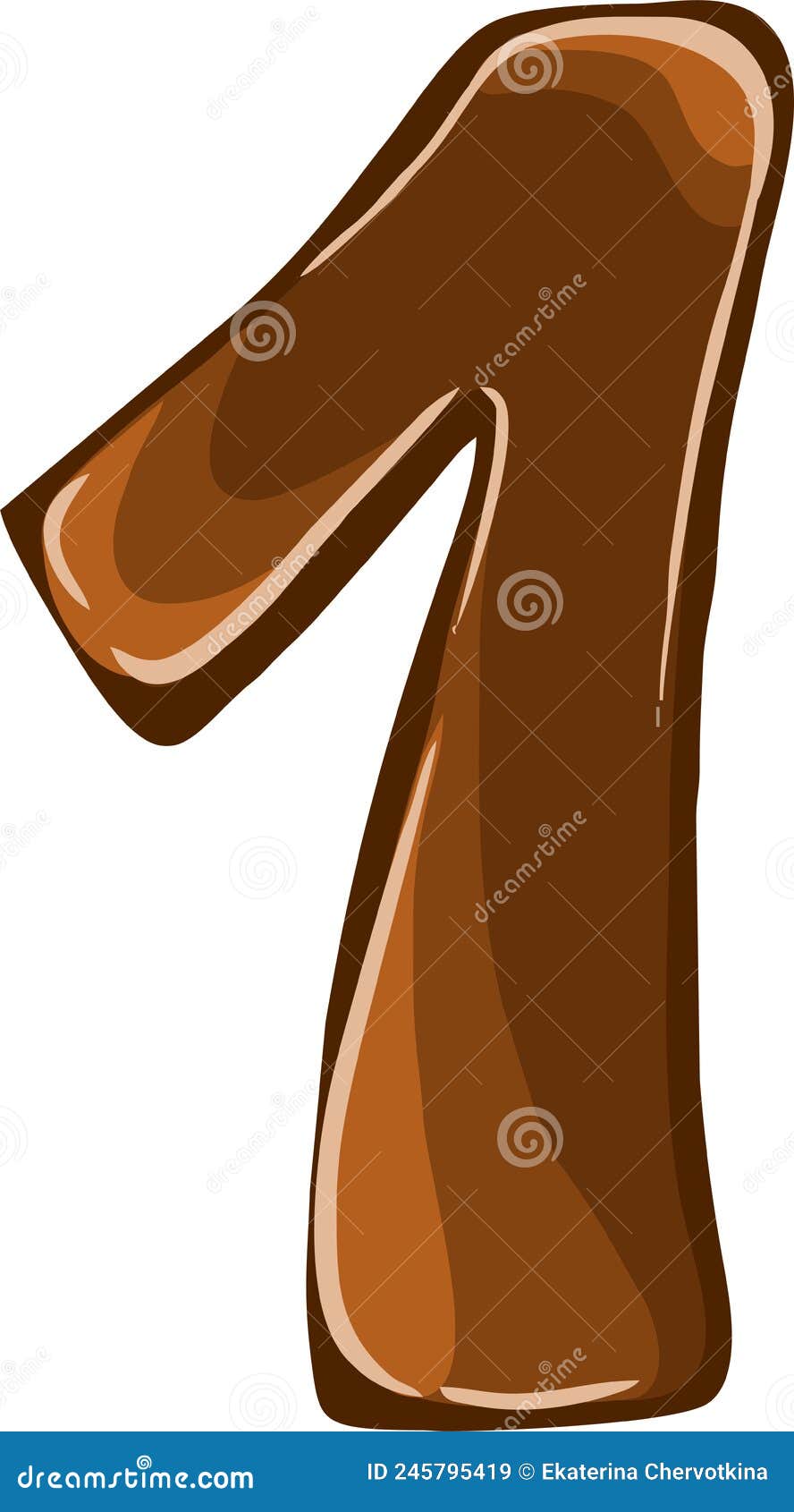 Illustration Sweet Chocolate Number One Stock Vector - Illustration of ...