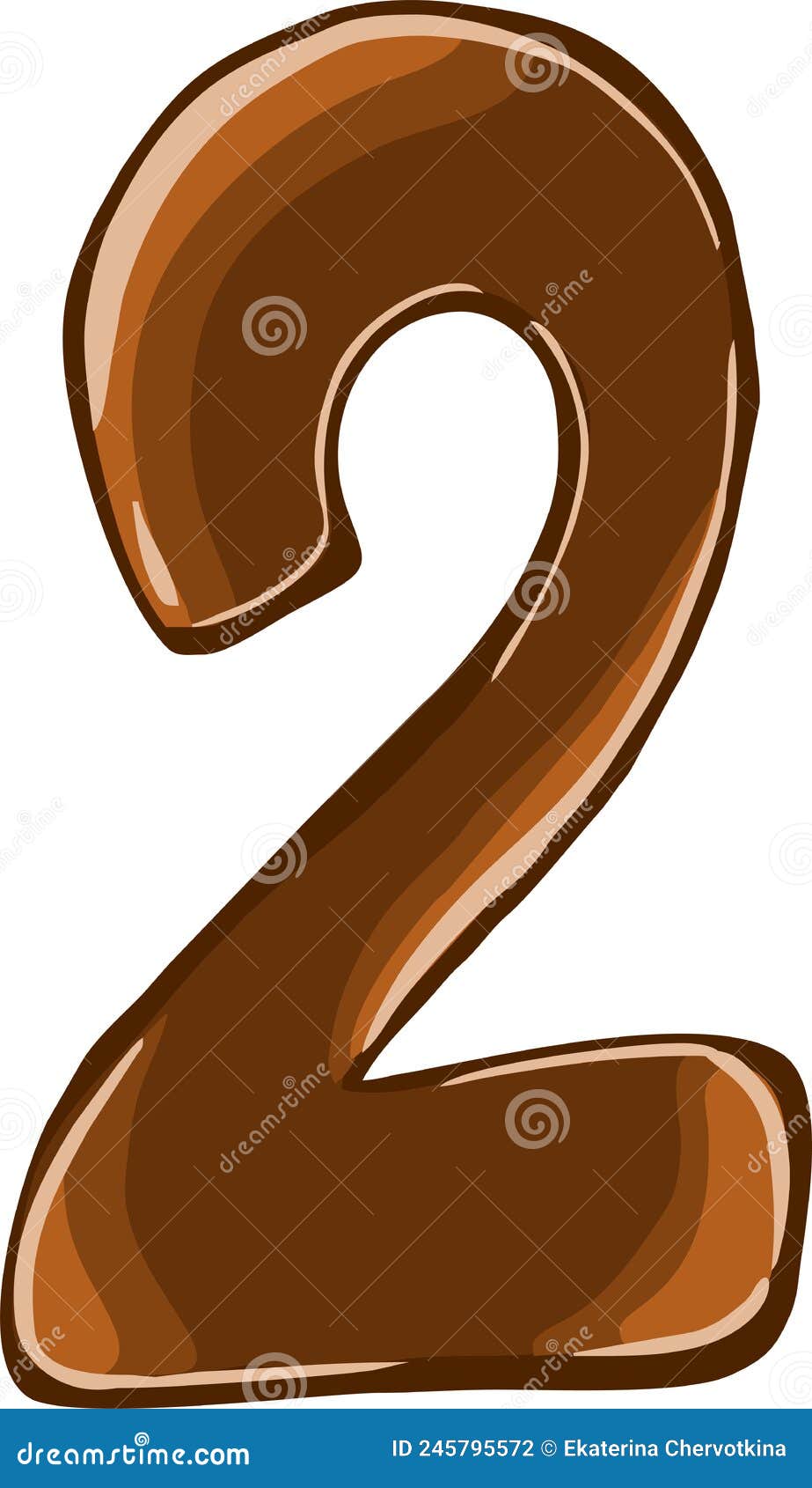 Illustration Sweet Chocolate Number Two Stock Vector - Illustration of ...
