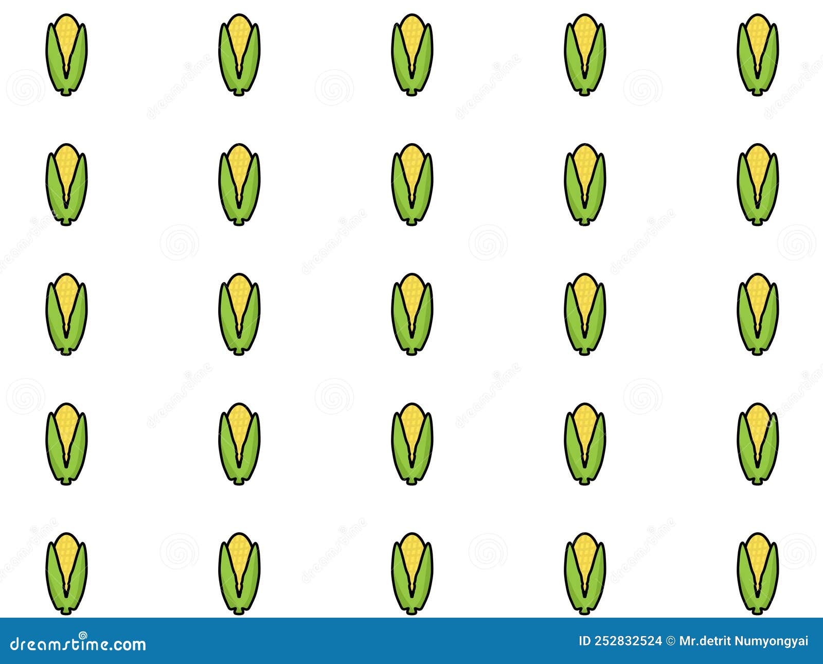 Sweetcorn Pattern With Leaves Royalty-Free Stock Image | CartoonDealer ...