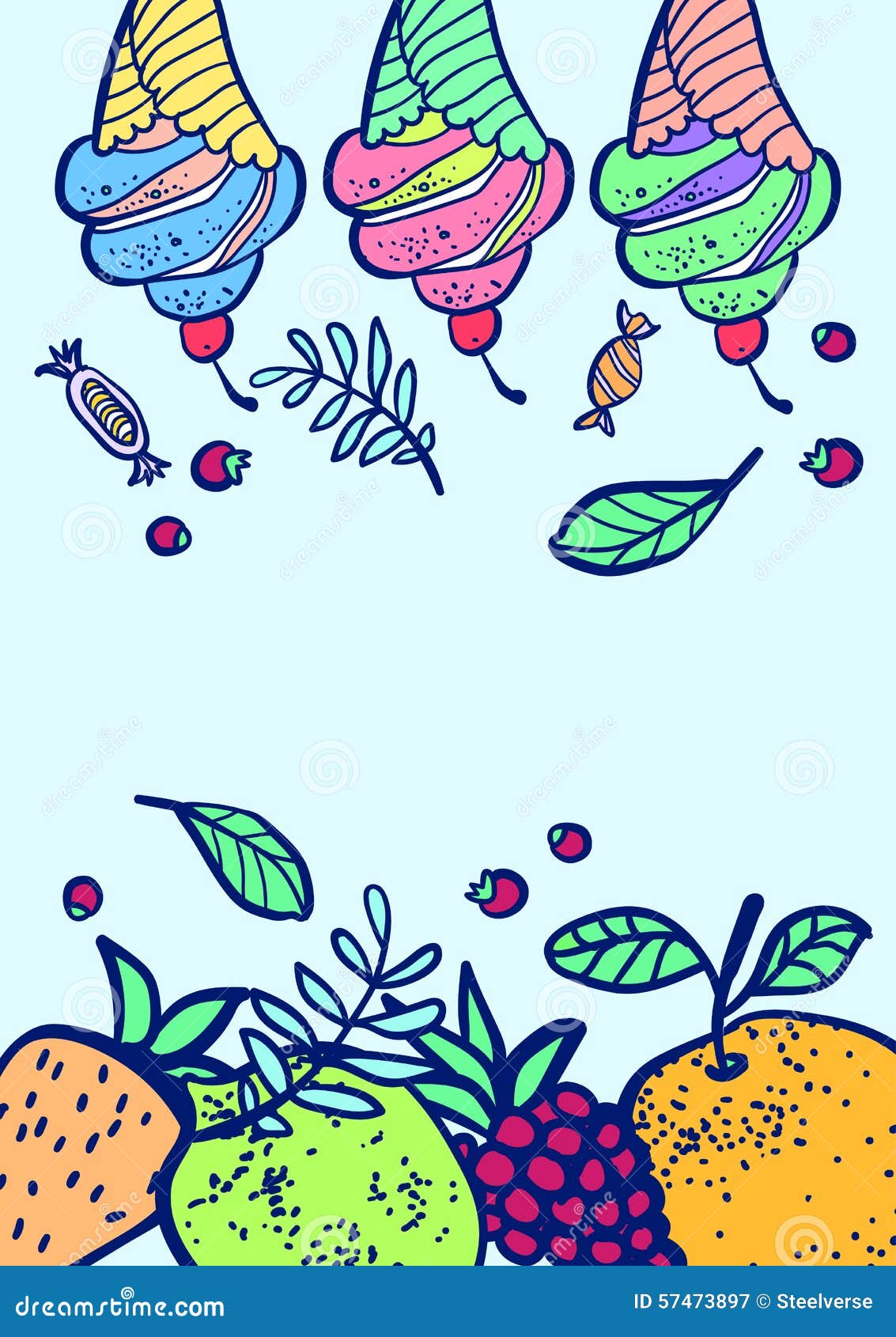 Illustration of sweets. stock vector. Illustration of doodle - 57473897