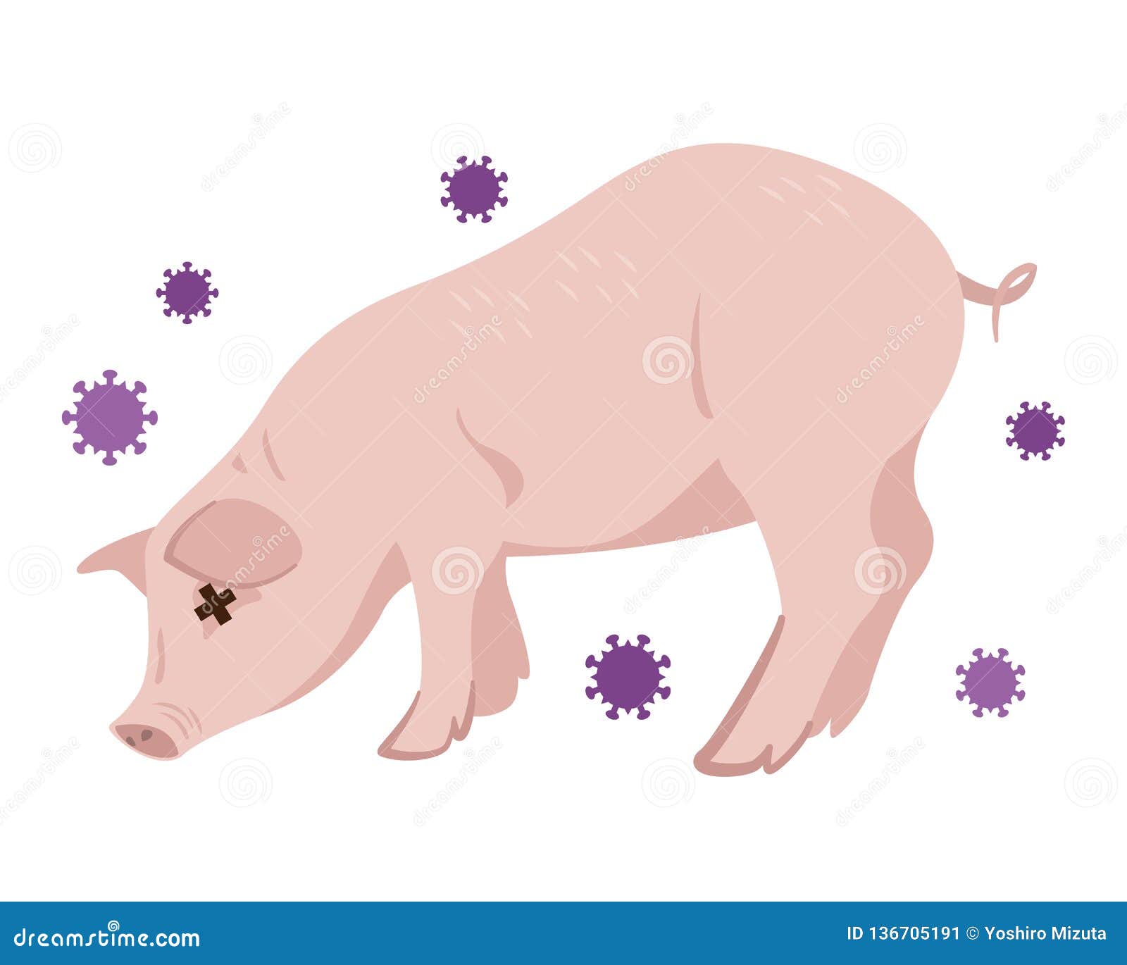 Illustration of swine flu stock vector. Illustration of mask - 136705191