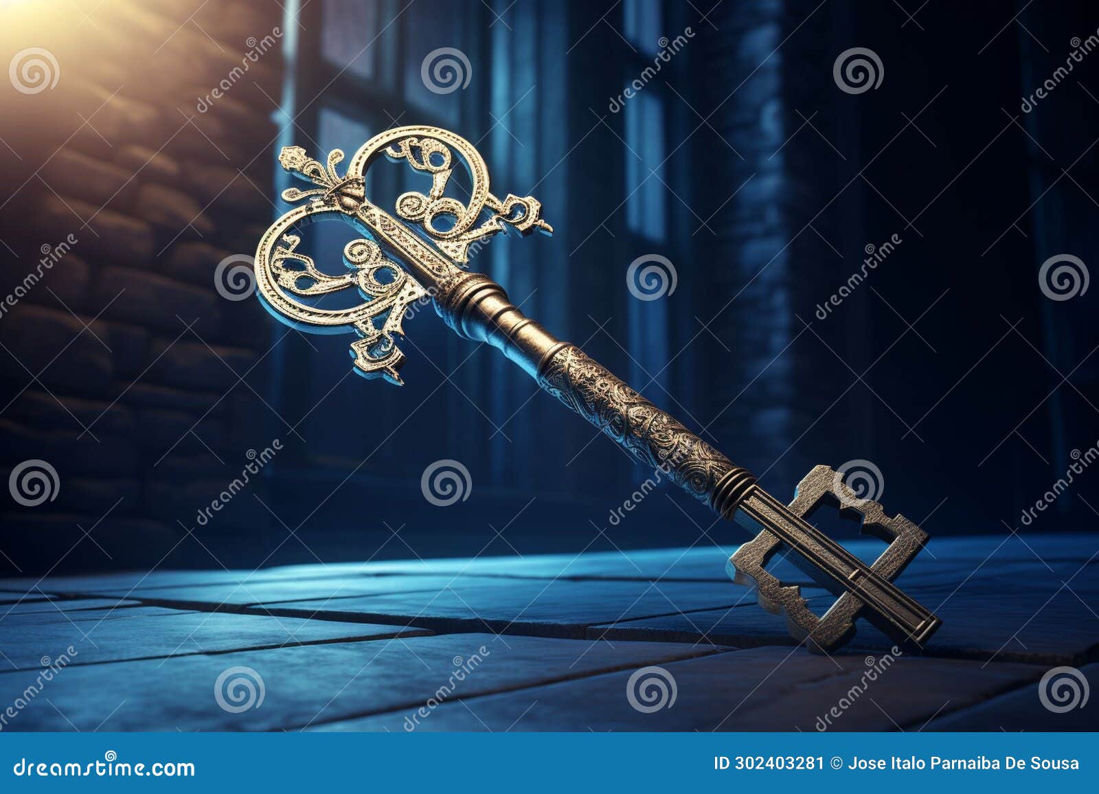 Illustration of a Symbolic Key Unlocking the Stock Illustration ...