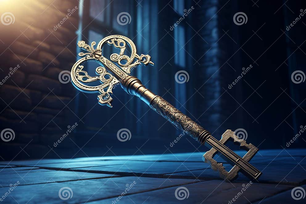 Illustration of a Symbolic Key Unlocking the Stock Illustration ...