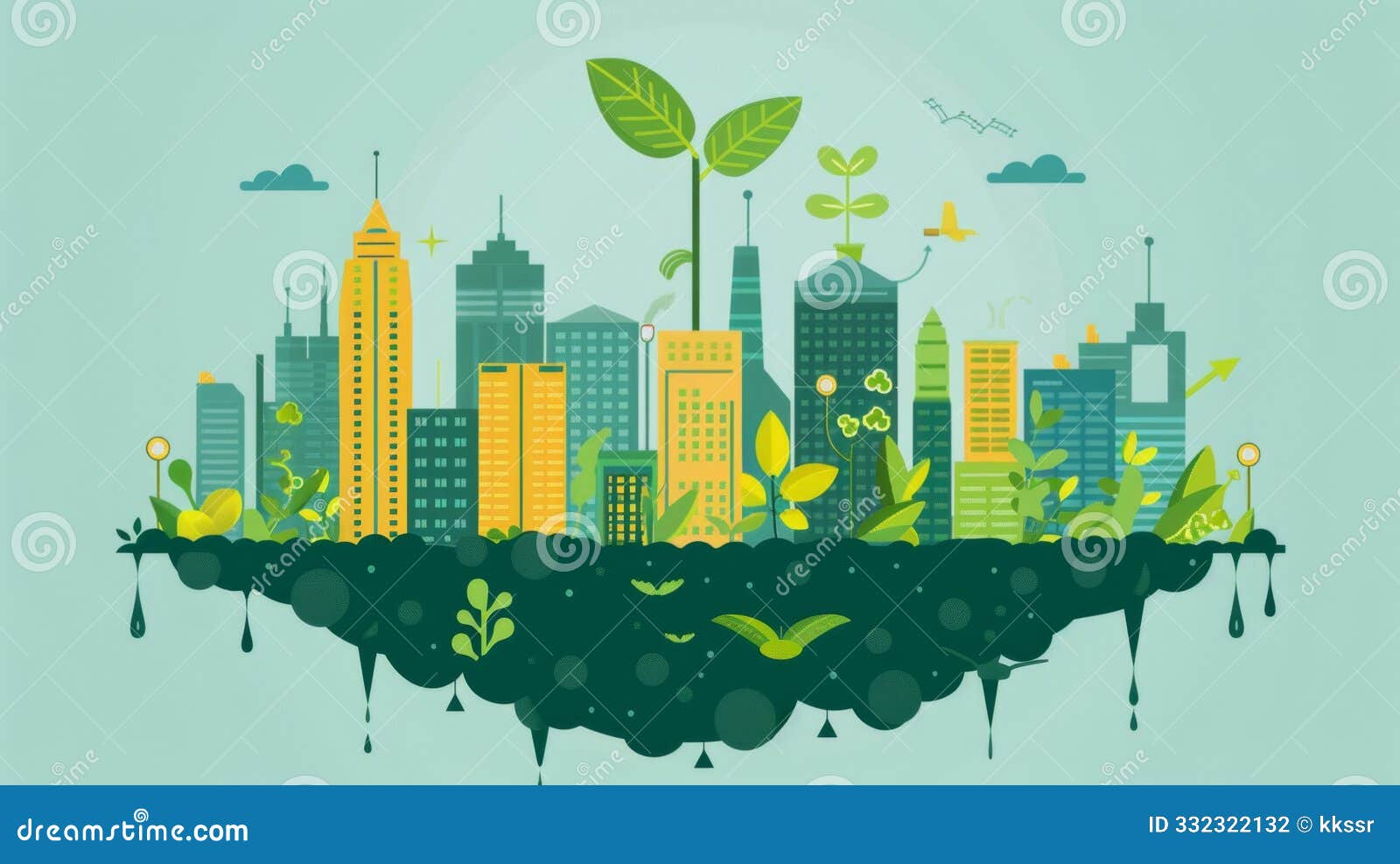 Illustration Symbolizing Sustainable Development through Green Growth ...