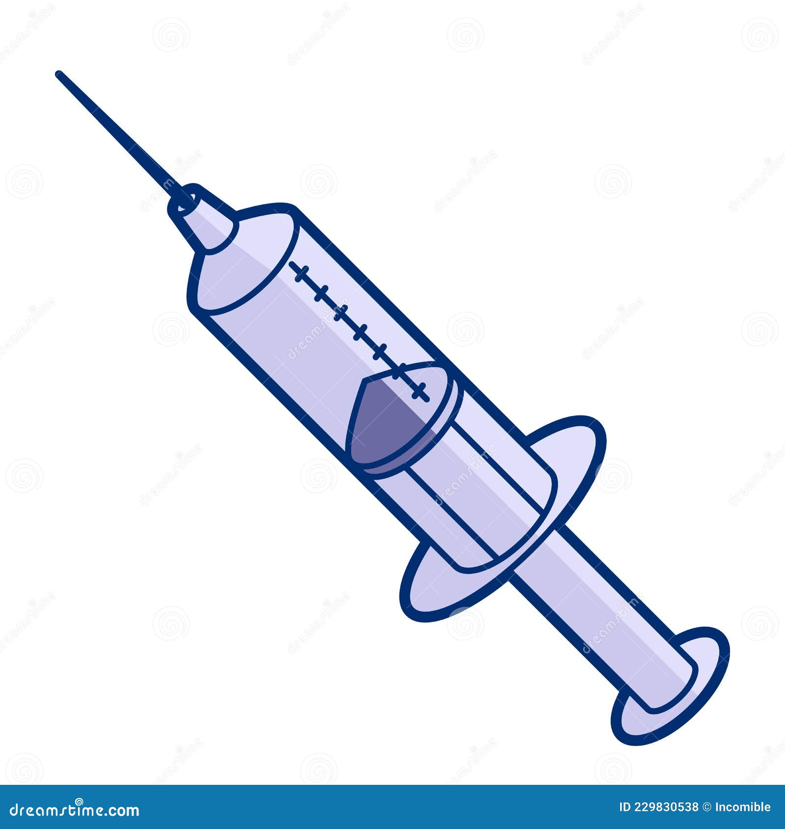 Illustration of Syringe in Cartoon Style. Cute Funny Object Stock ...