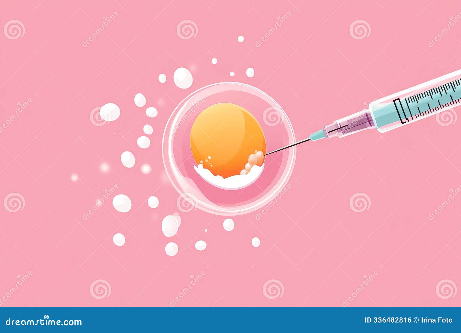 Illustration of a Syringe Injecting into an Egg during the in Vitro ...