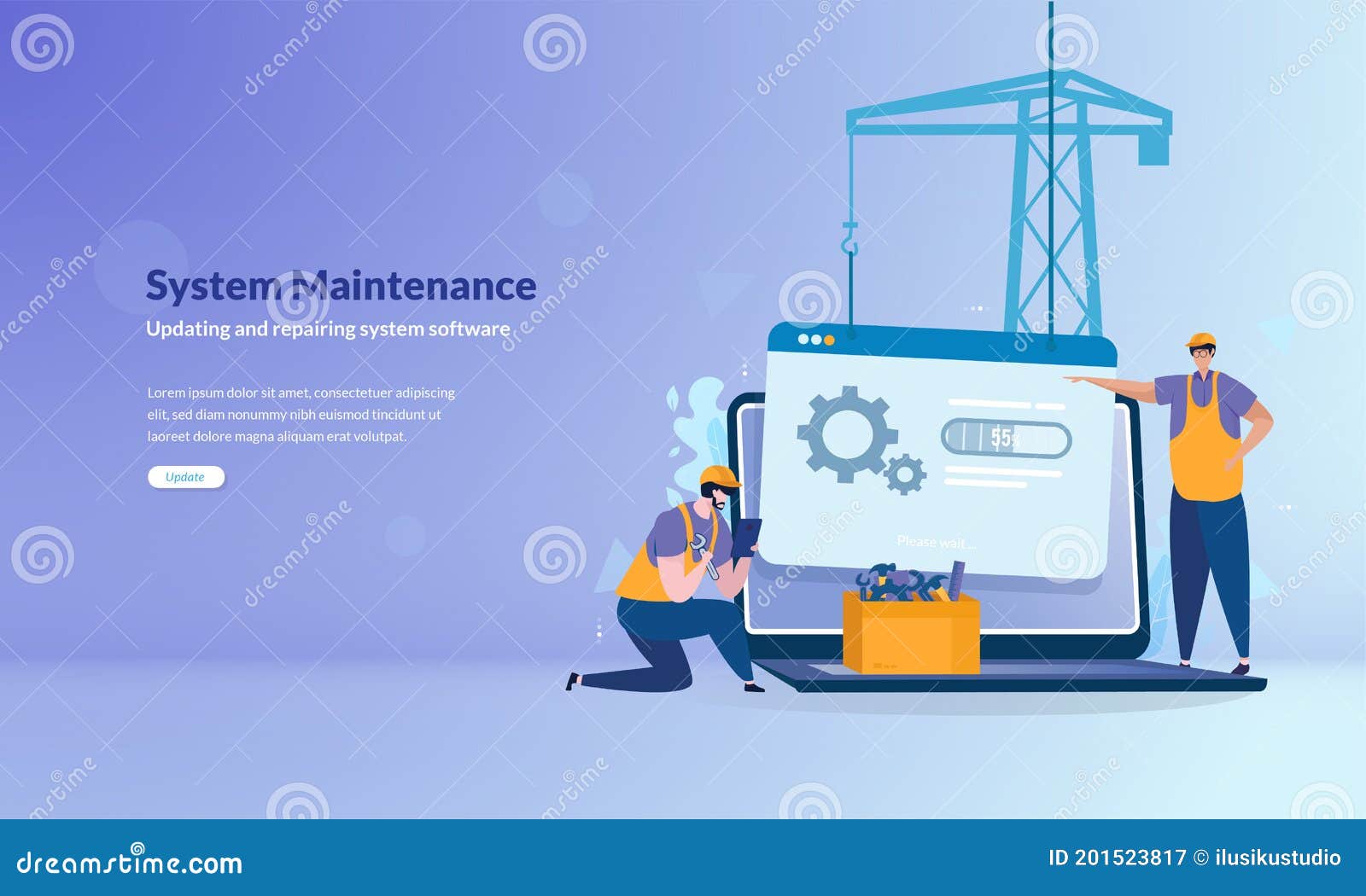 Illustration about System Under Maintenance Concept Stock Vector ...