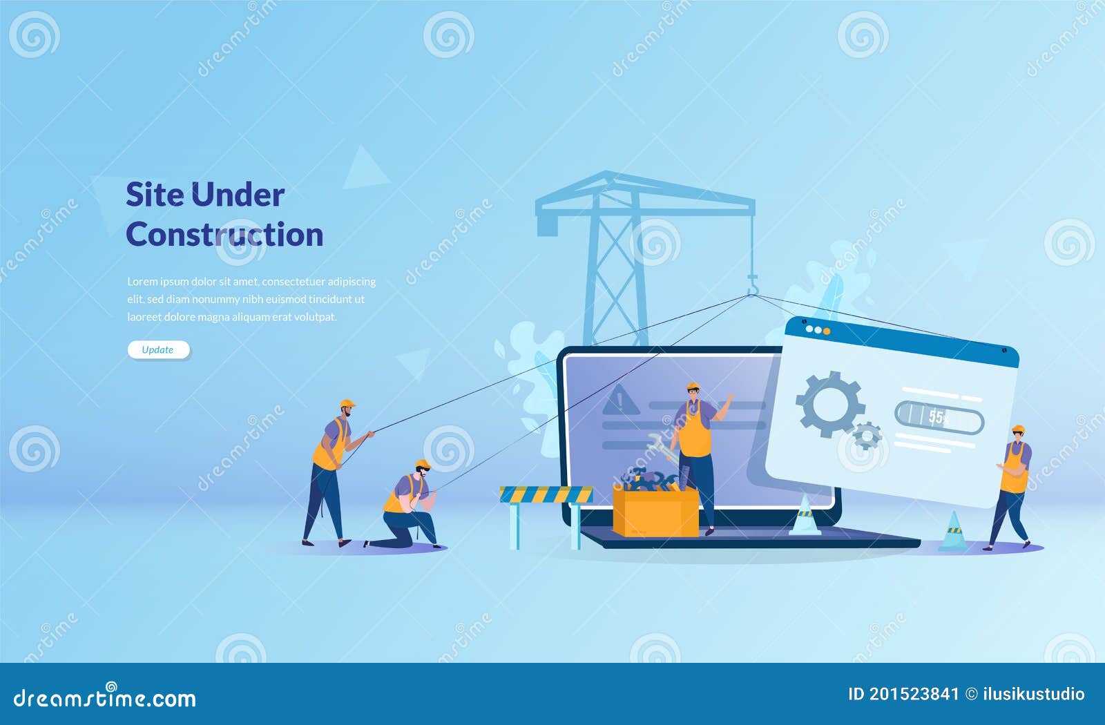 Site Under Construction on Illustration Concept Stock Vector ...